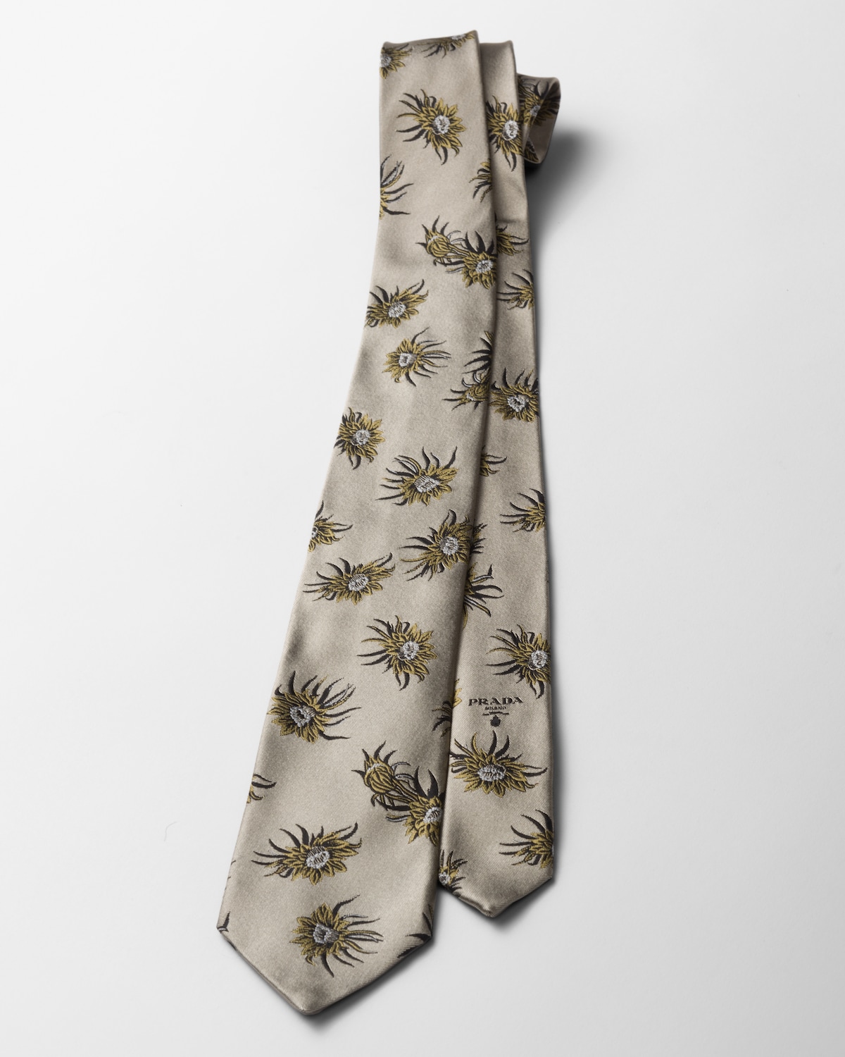 Lime/military Silk Tie | PRADA