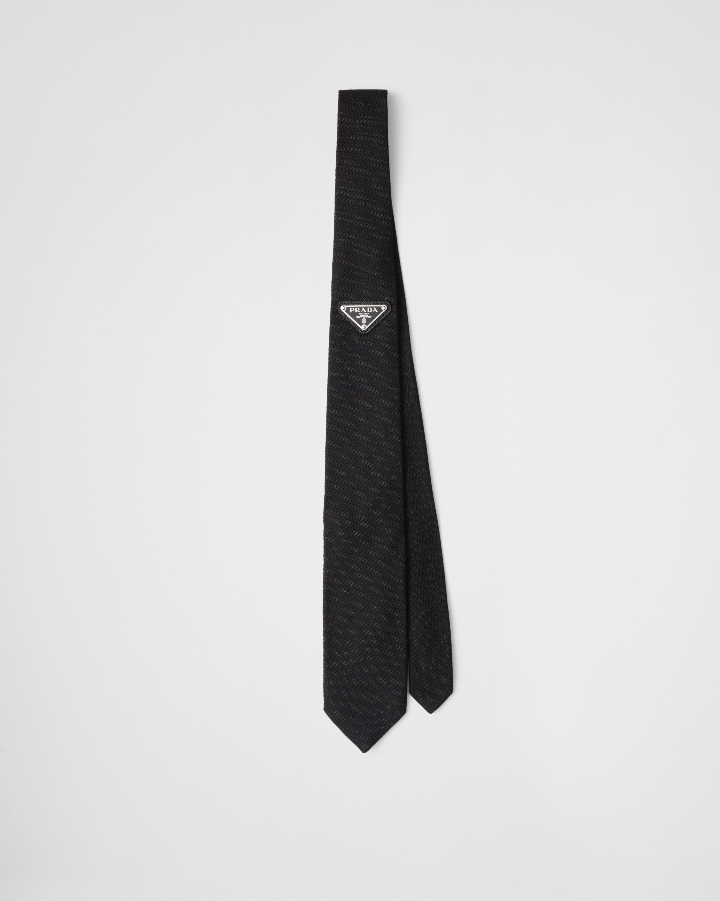Smoky Gray Silk Tie | PRADA