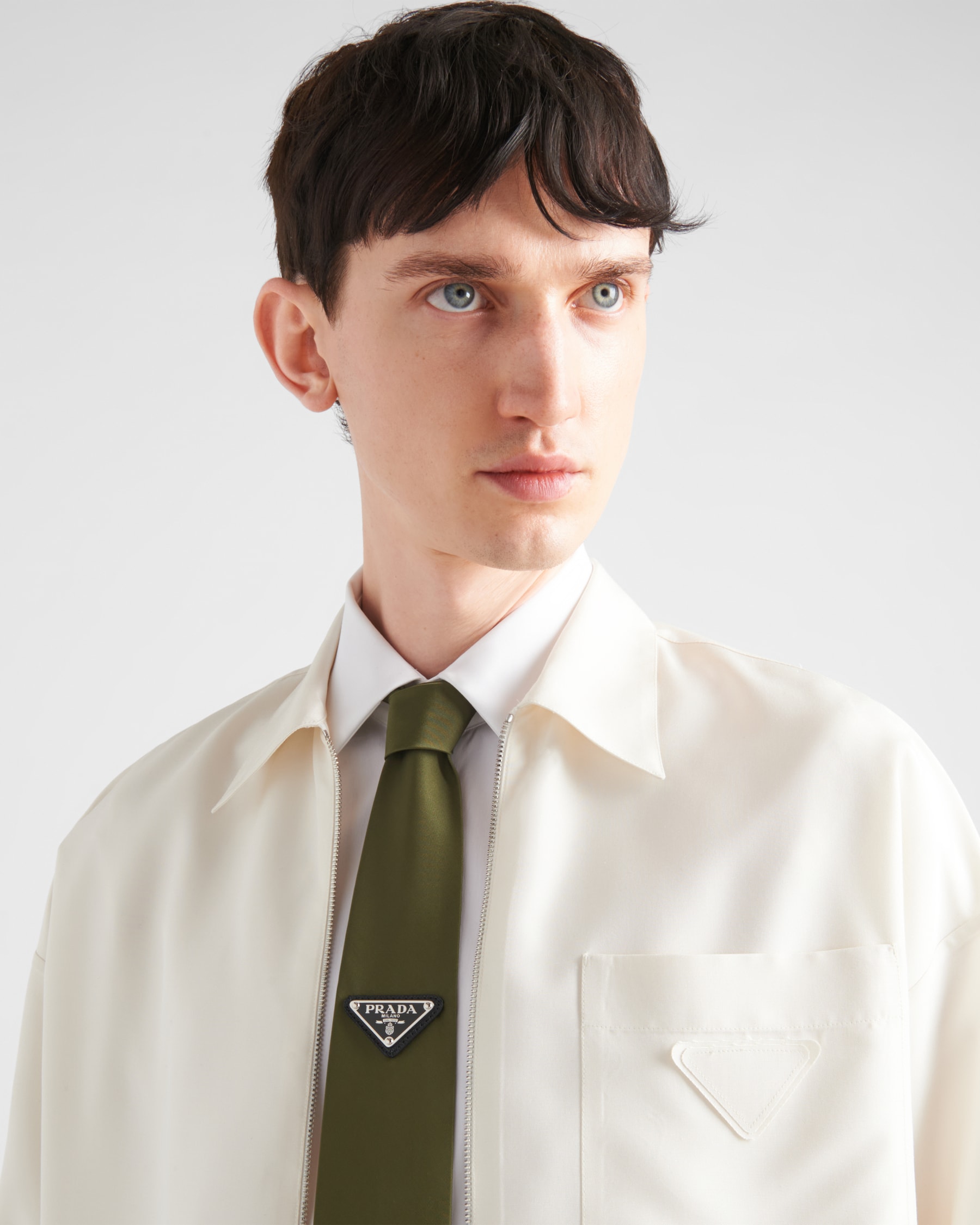 Loden Green Re-nylon Gabardine Tie | PRADA