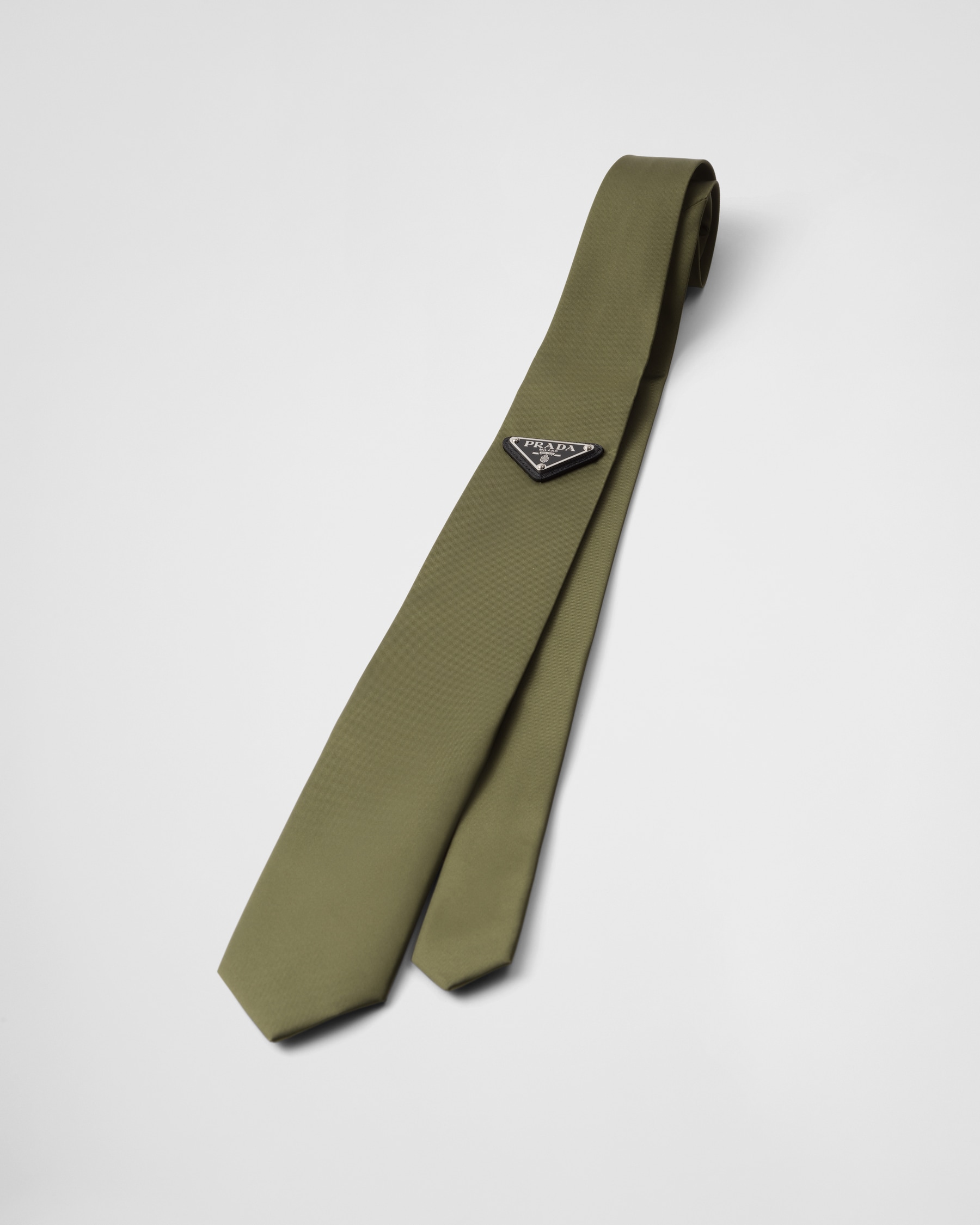 Loden Green Re-nylon Gabardine Tie | PRADA