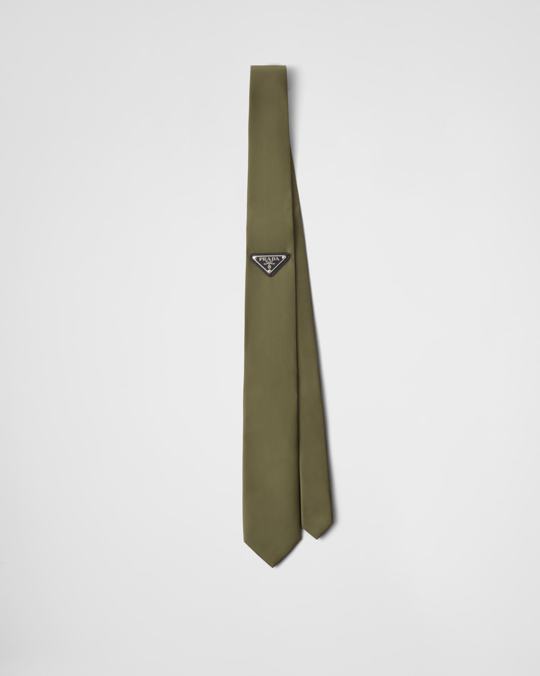Cravate En Gabardine Re-nylon Vert Loden | PRADA