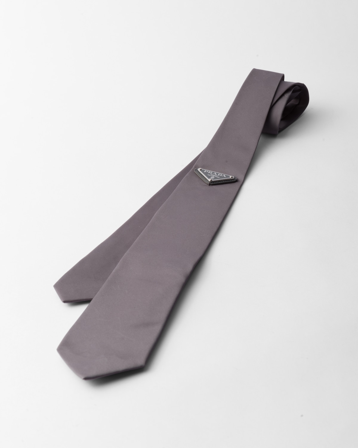 Iron Gray Re-nylon Gabardine Tie | PRADA