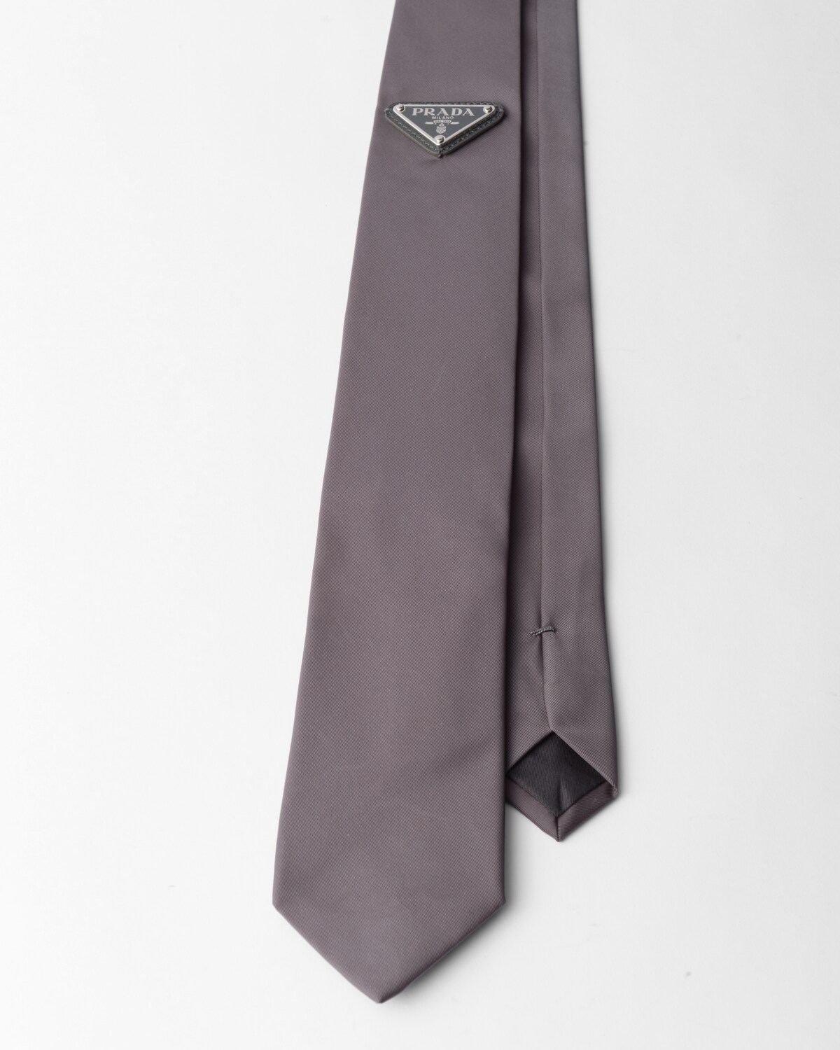 Iron Gray Re-nylon Gabardine Tie | PRADA
