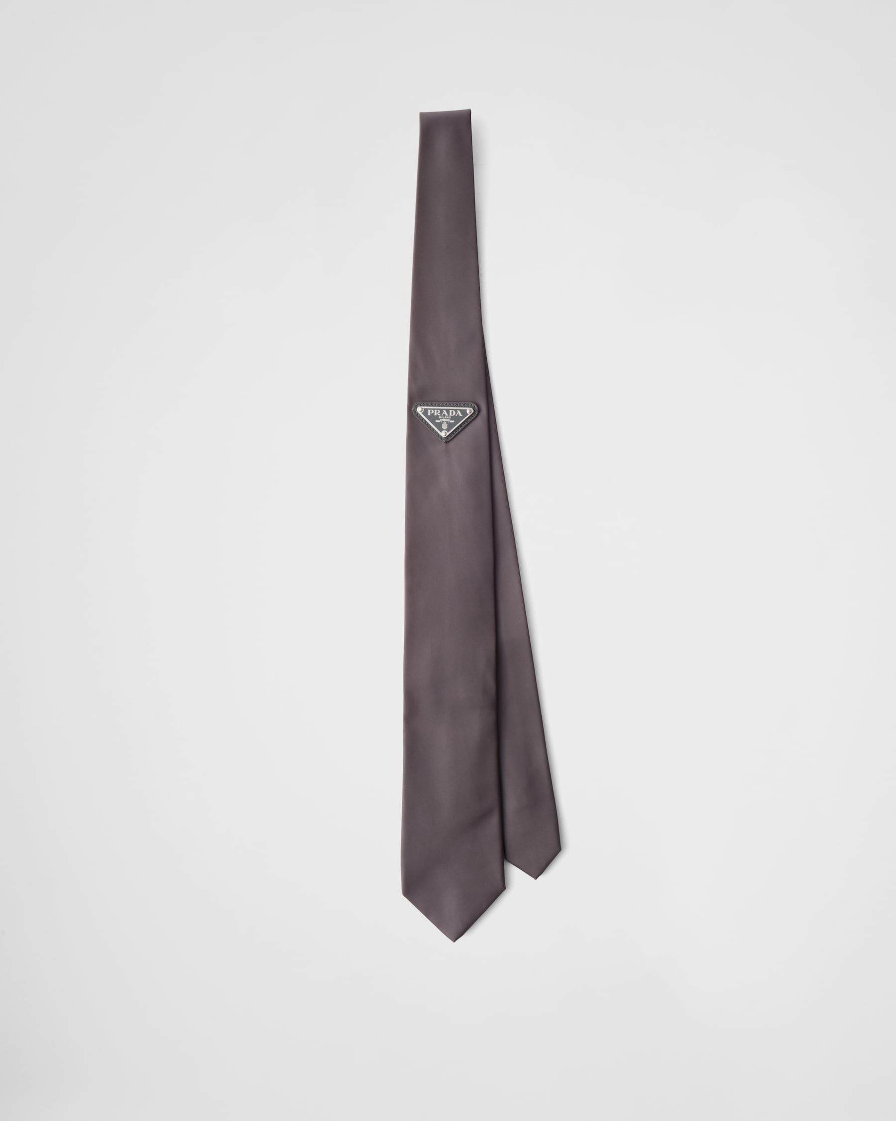 Iron Gray Re-nylon Gabardine Tie | PRADA