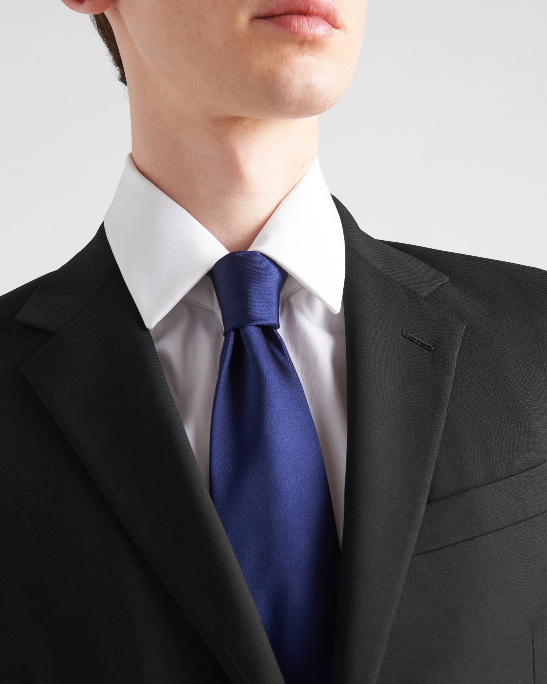 Ink Blue Satin Tie | PRADA