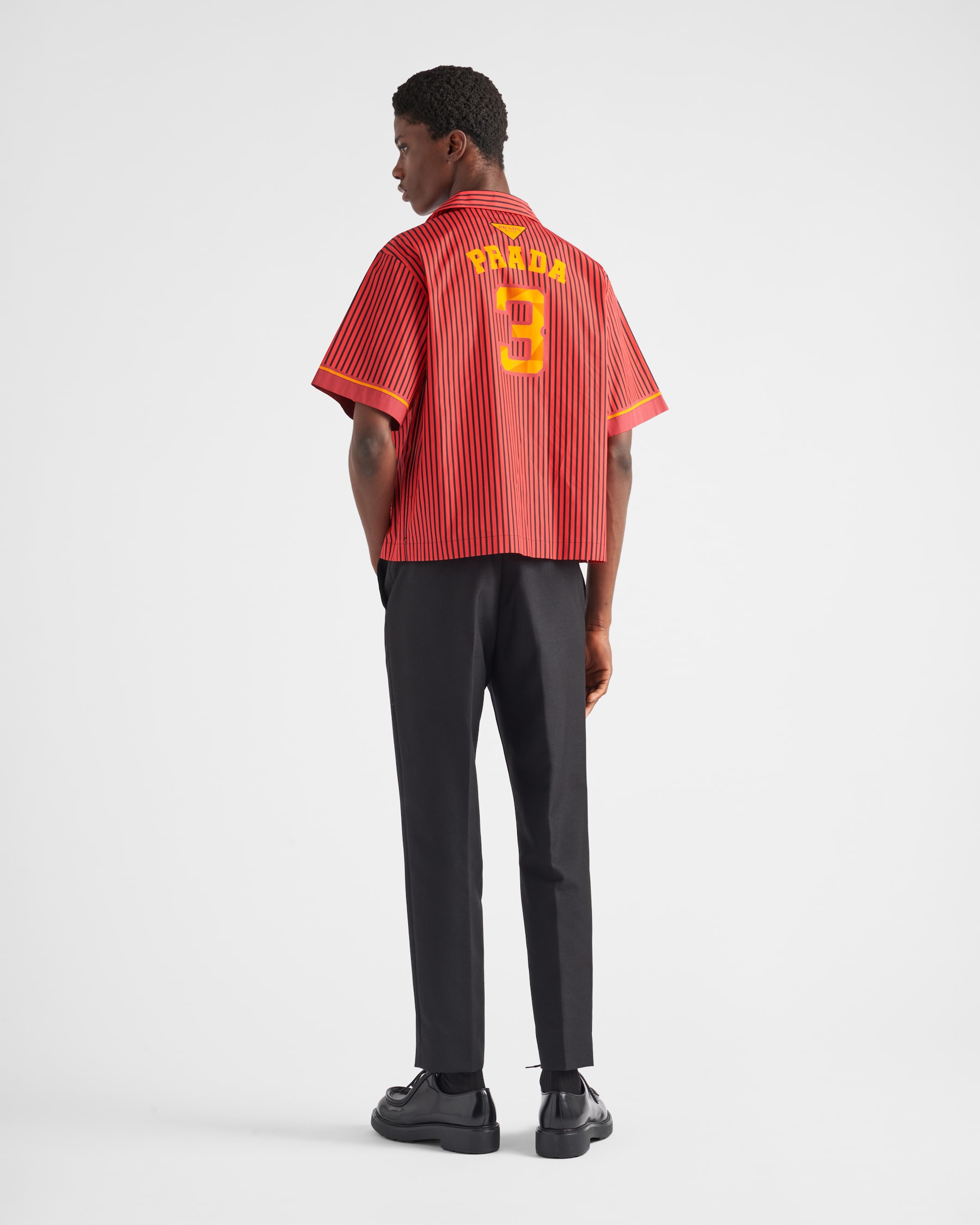 Red Short-sleeved Cotton Shirt | PRADA