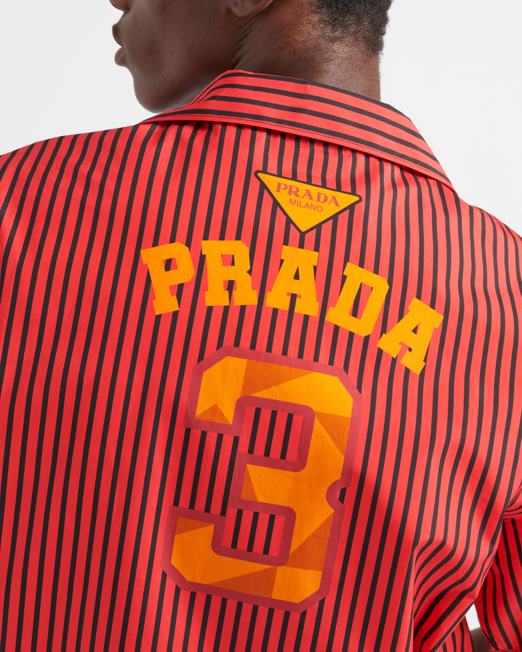 Red Short-sleeved Cotton Shirt | PRADA