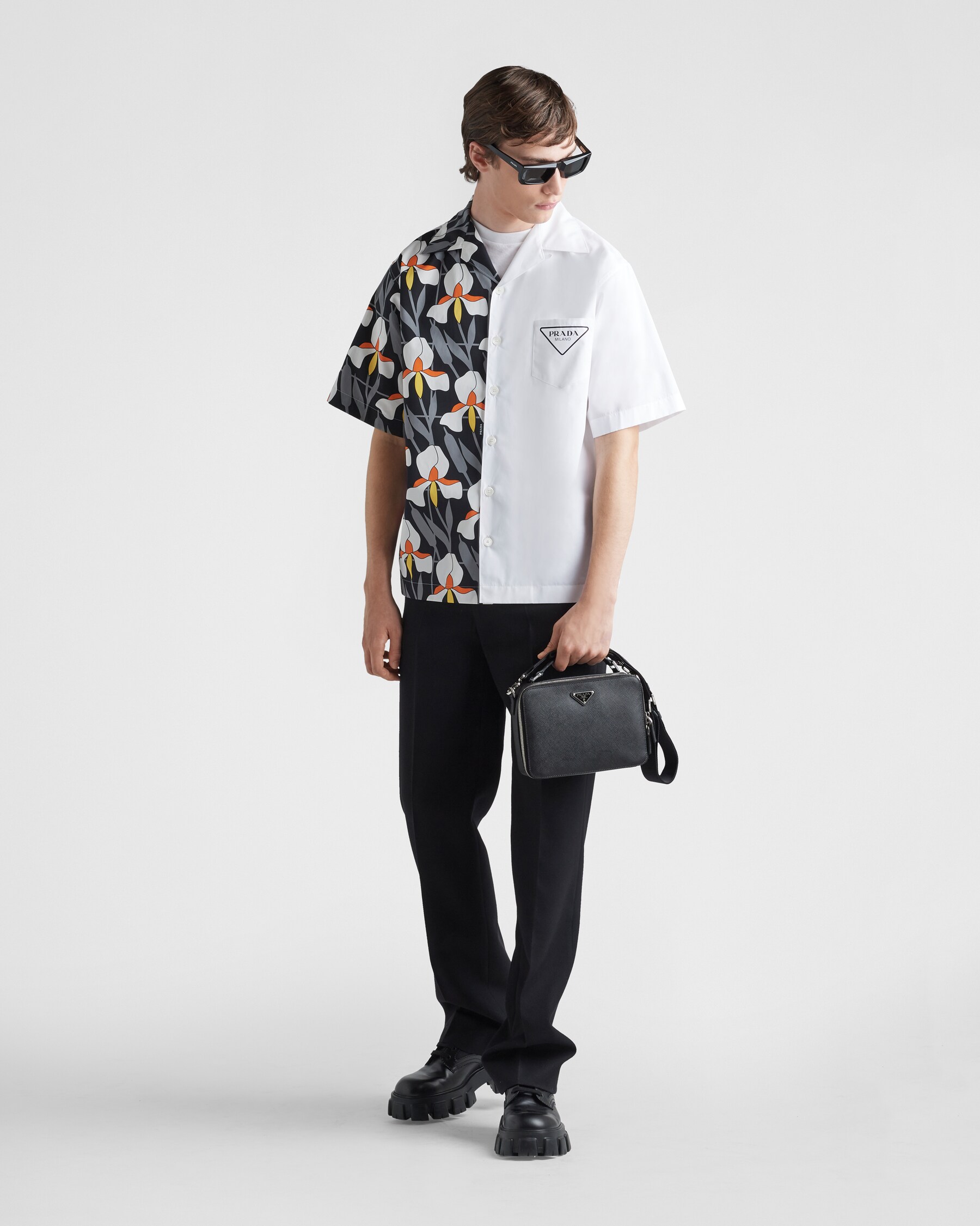 White/white Double Match Heavy Cotton Shirt | PRADA