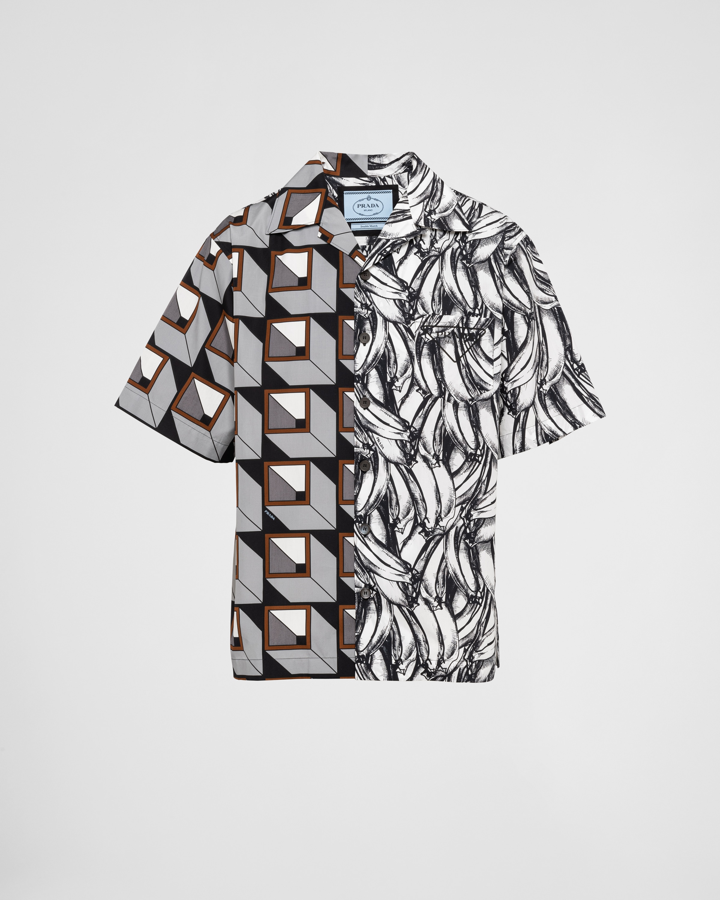 Steel/black Double Match cotton shirt | Prada