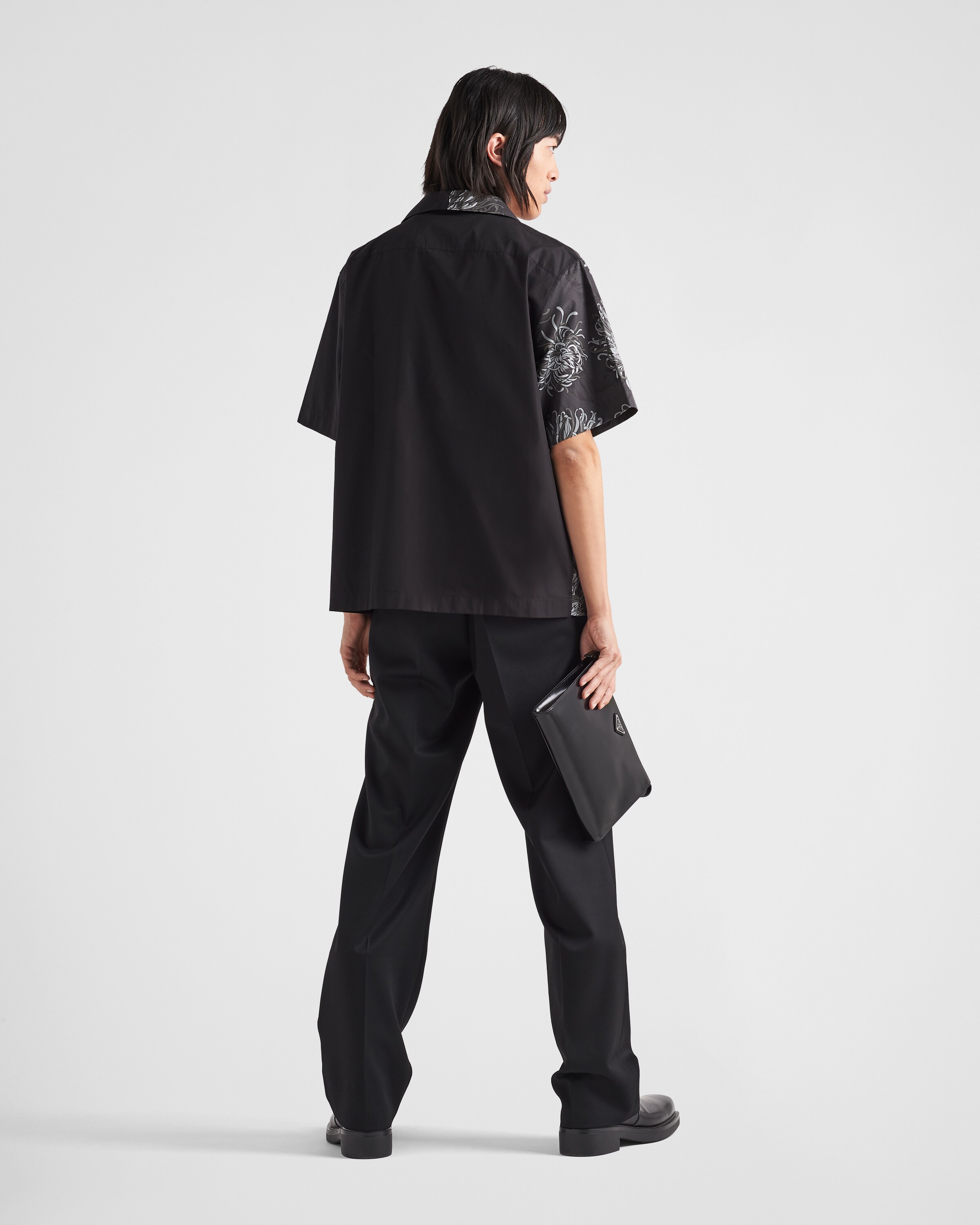 Grey Double Match cotton shirt | Prada