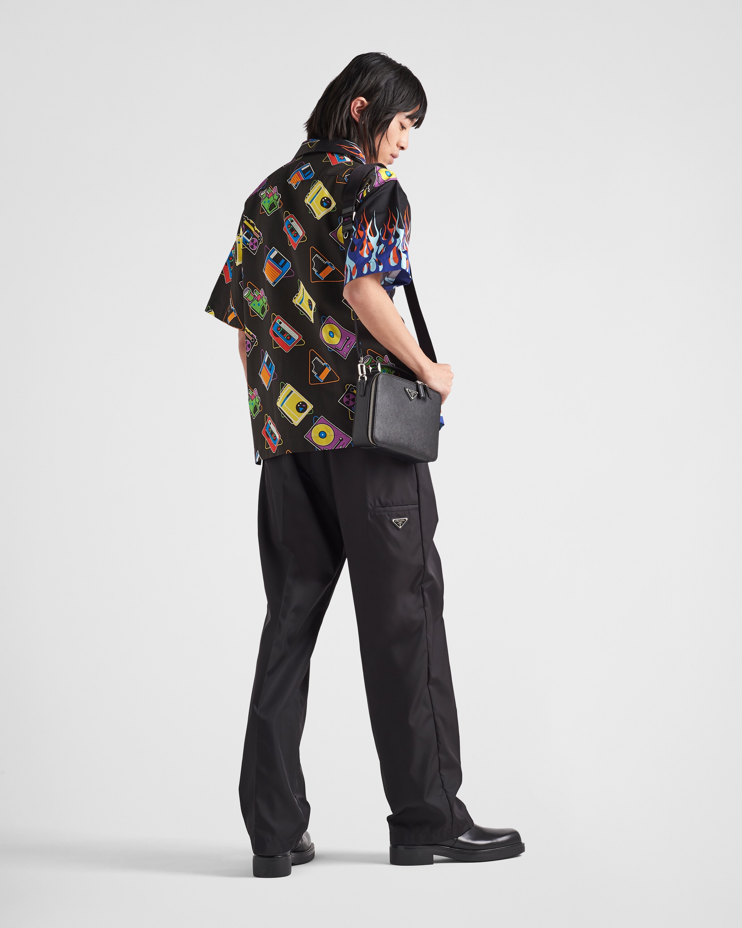 Black Double Match heavy cotton shirt | Prada