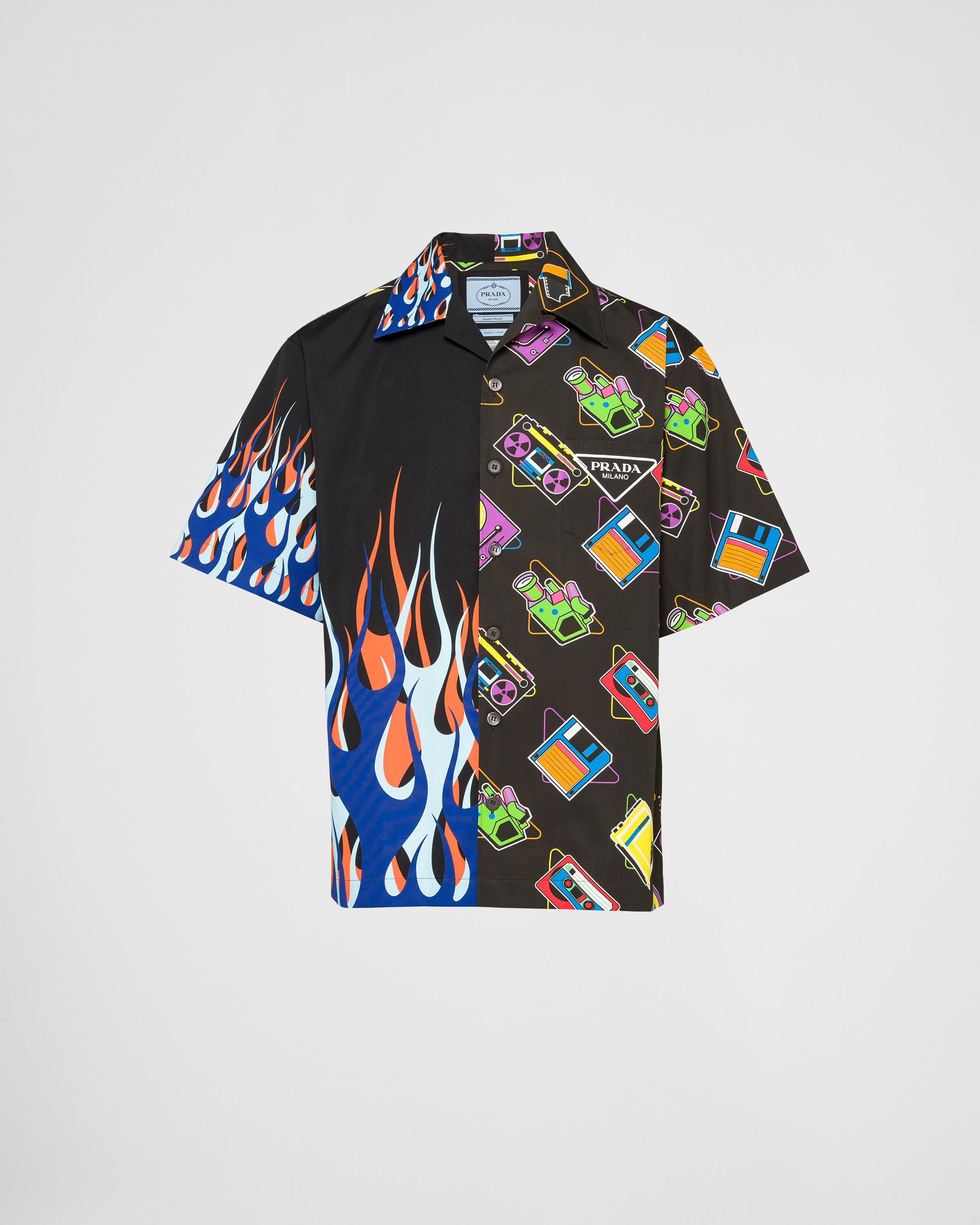 Black Double Match heavy cotton shirt | Prada