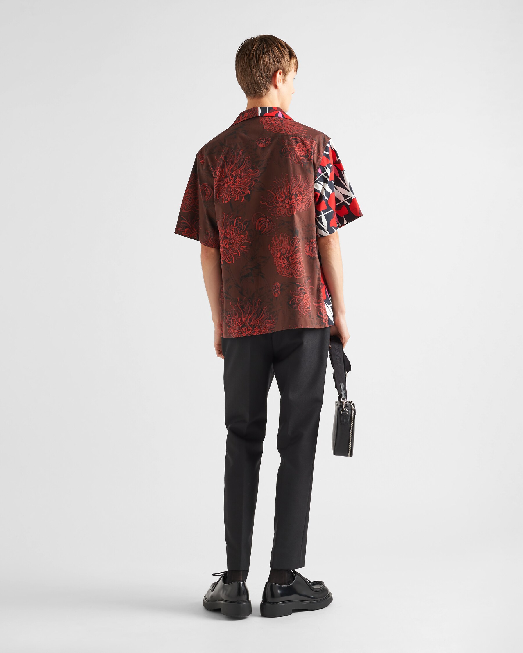Red Double Match Cotton Shirt | PRADA