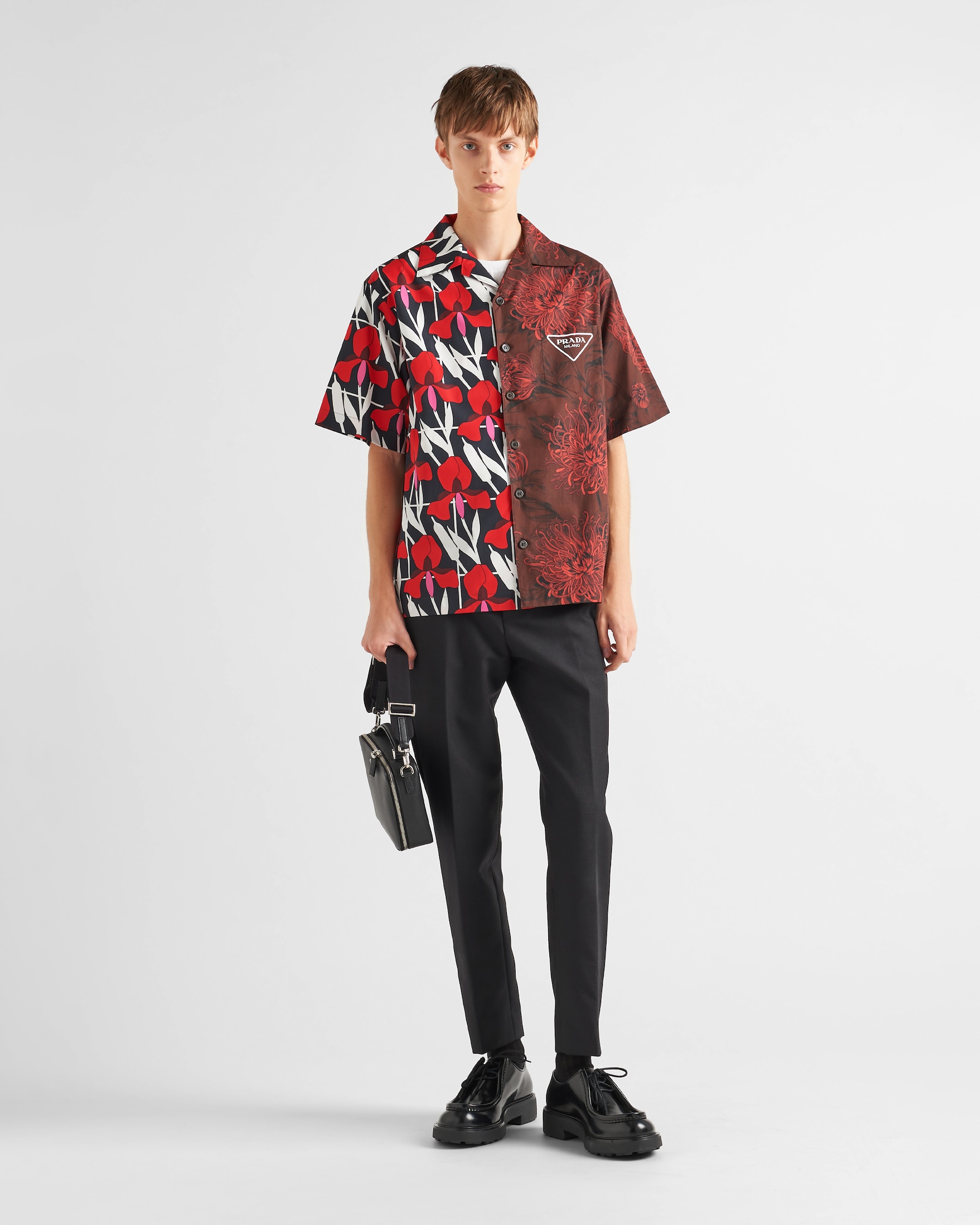 Red Double Match Cotton Shirt | PRADA