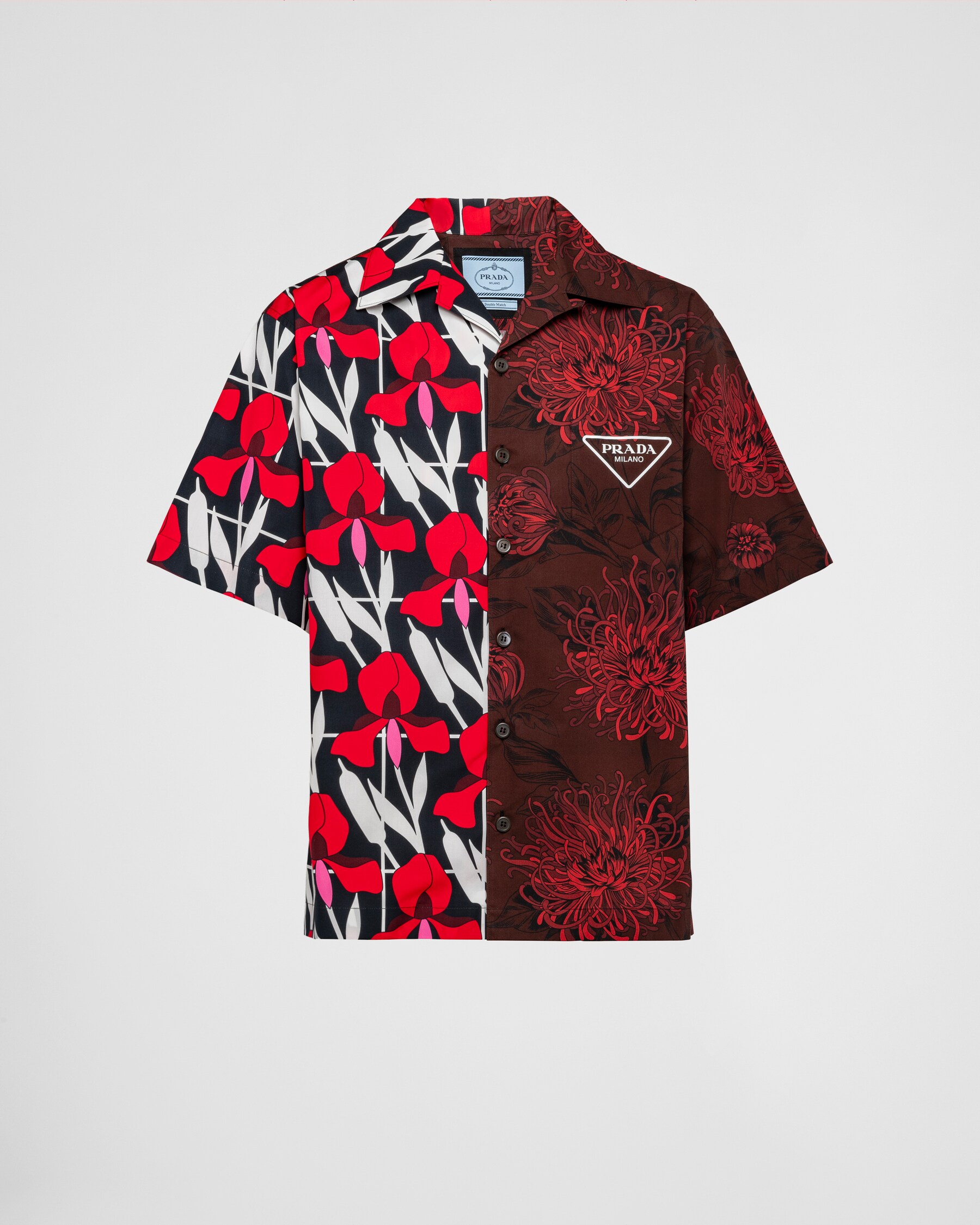 Red Double Match Cotton Shirt | PRADA