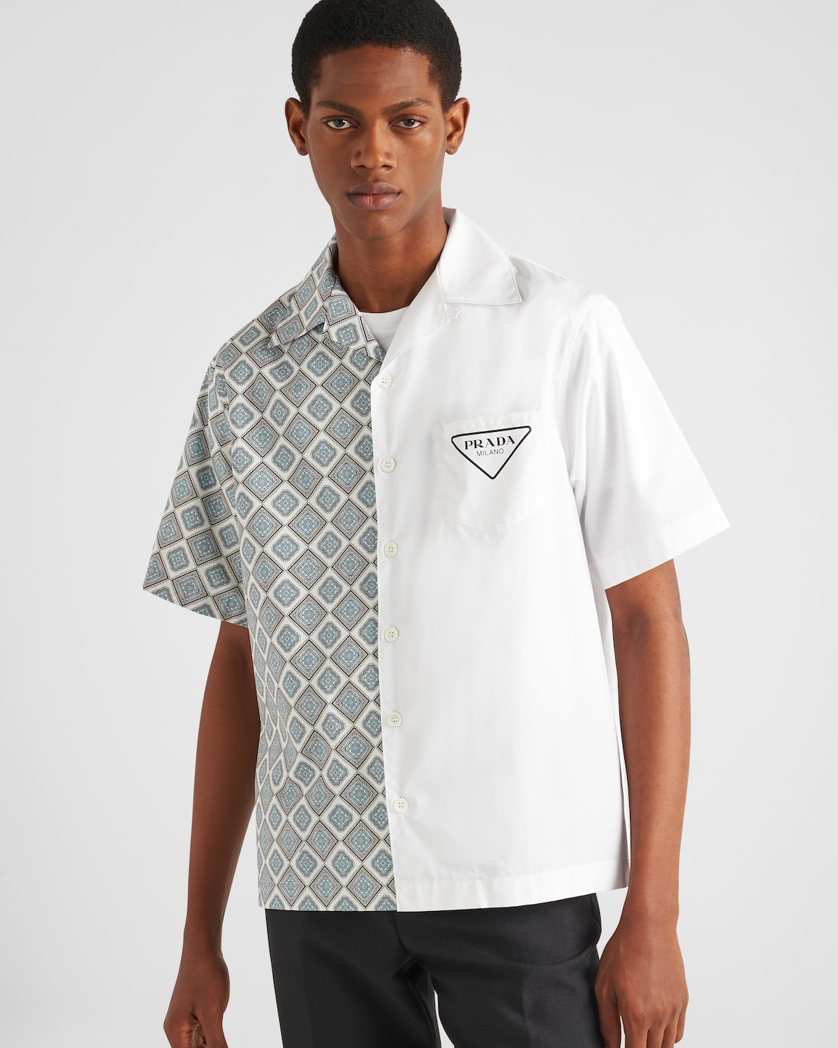 Crystal Double Match Cotton Shirt | PRADA