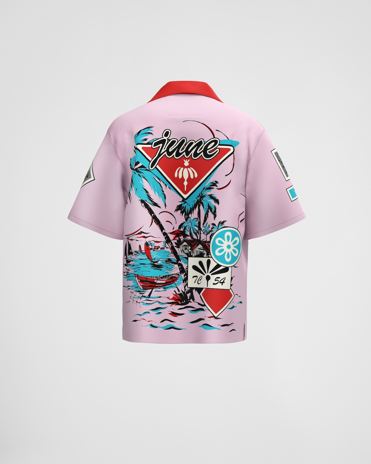 Alabaster Pink Timecapsule Printed Cotton Shirt | PRADA