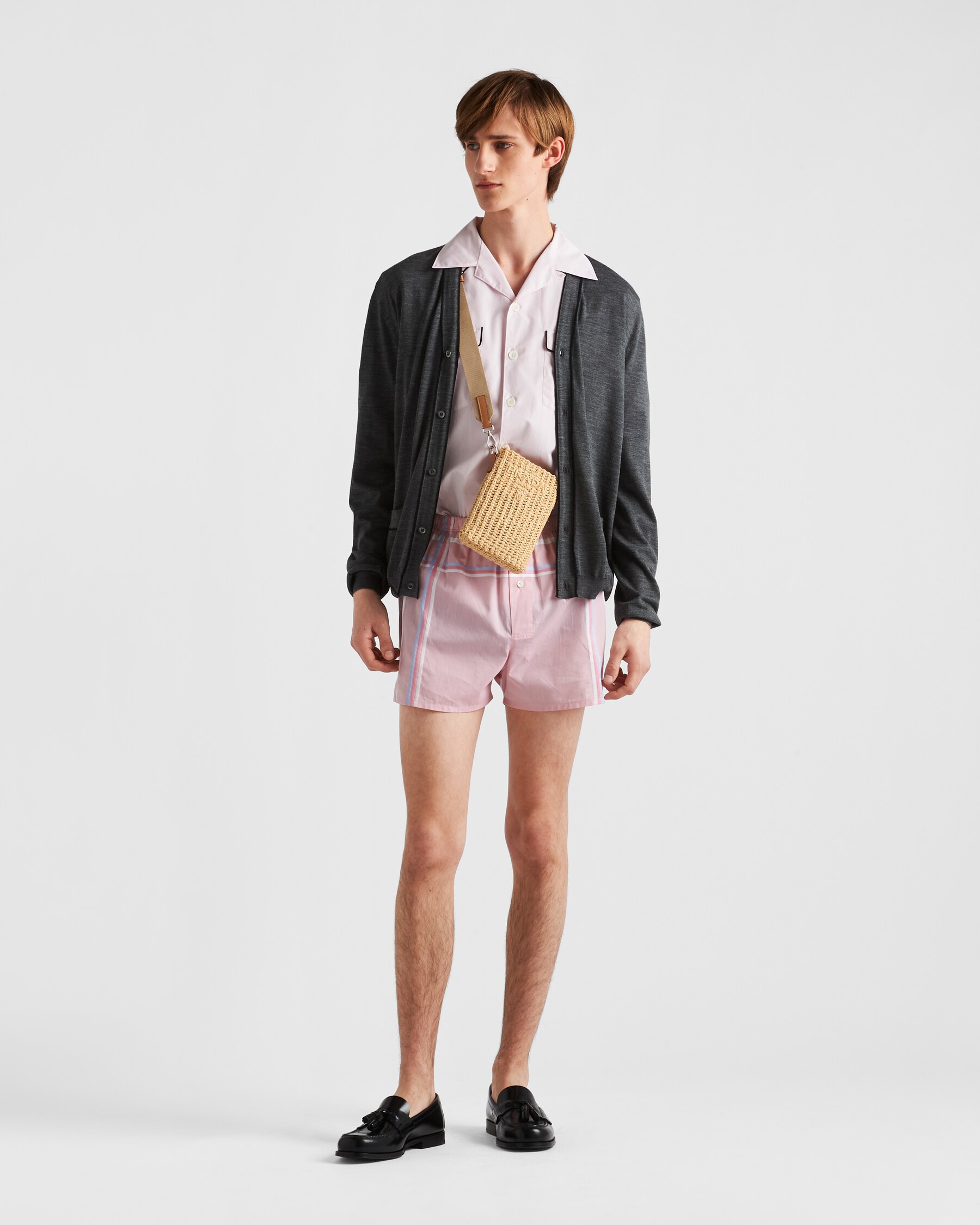 Alabaster Pink Short-sleeved Cotton Shirt | PRADA