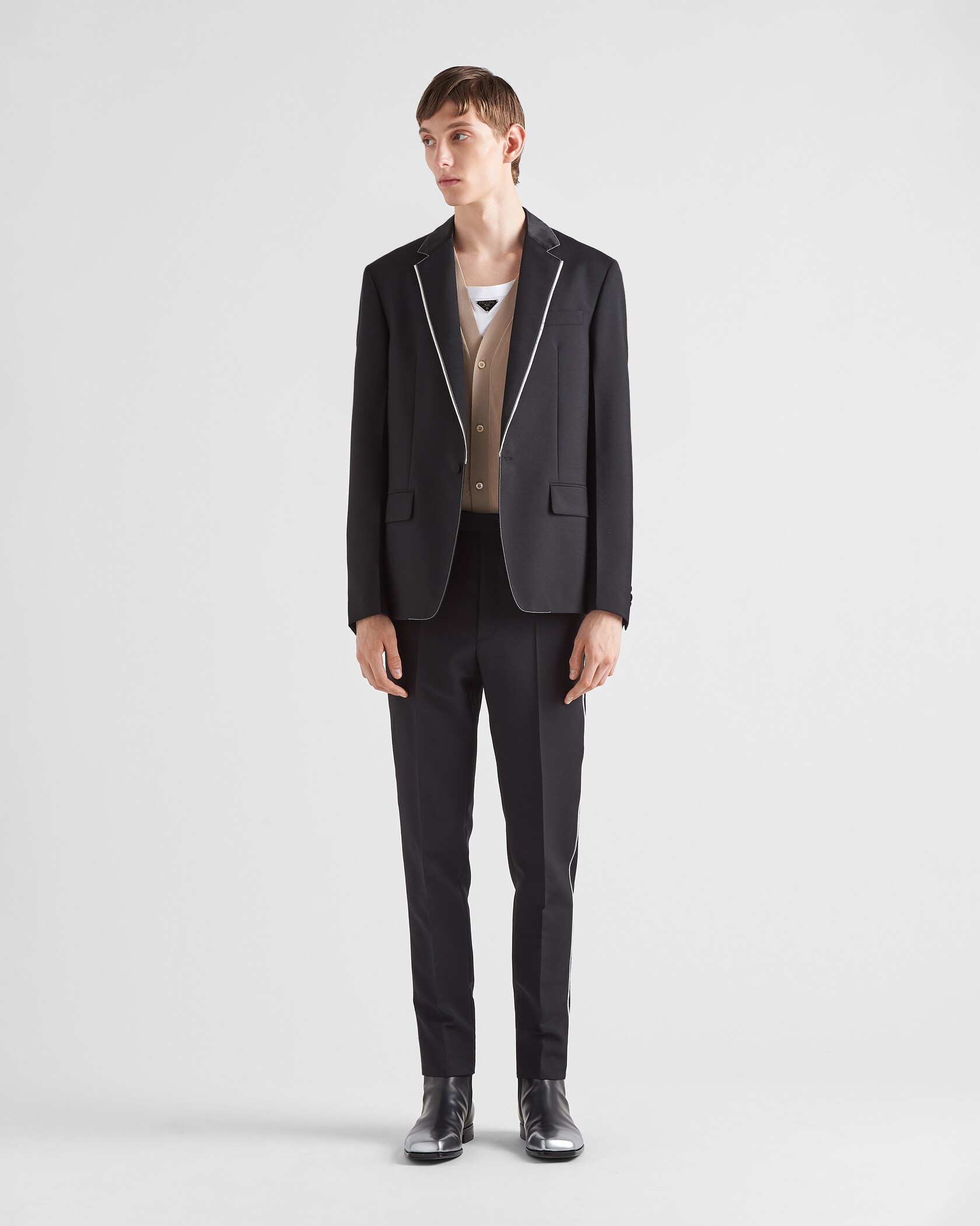 Black Single-breasted Mohair Wool Jacket | PRADA