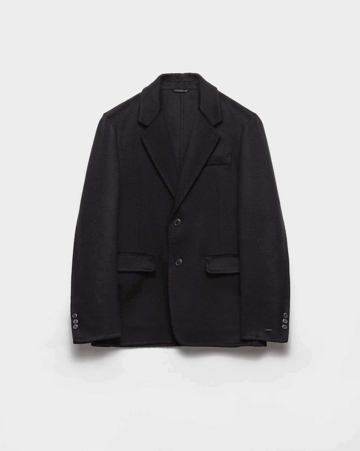 Black Single-breasted Cashmere Jacket | PRADA - United States
