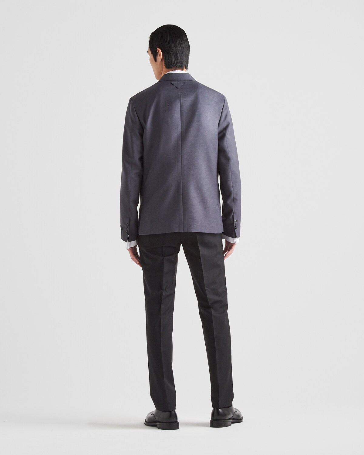 Iron Gray Single-breasted Mohair Wool Jacket | PRADA