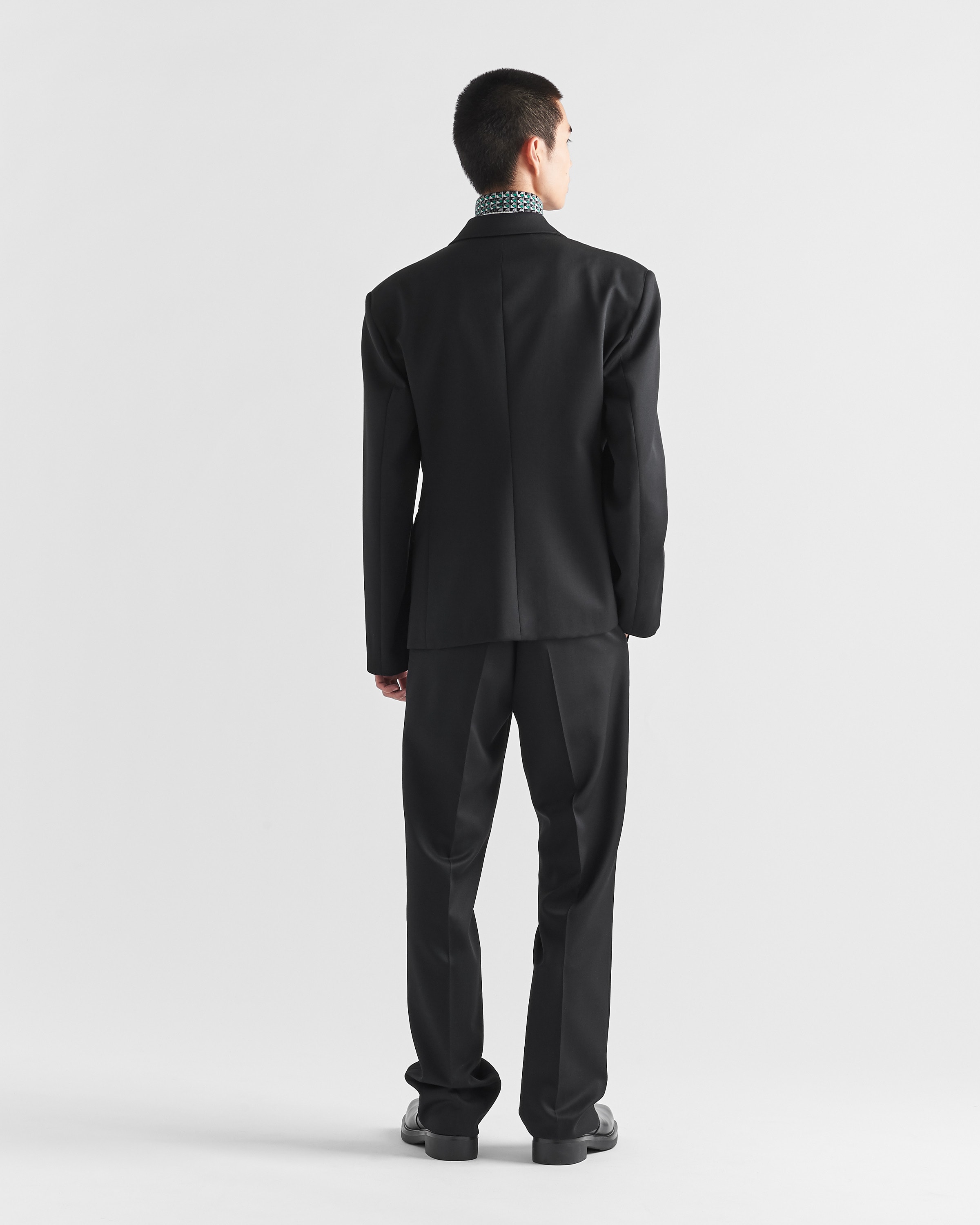 Black Double-breasted wool jacket | Prada