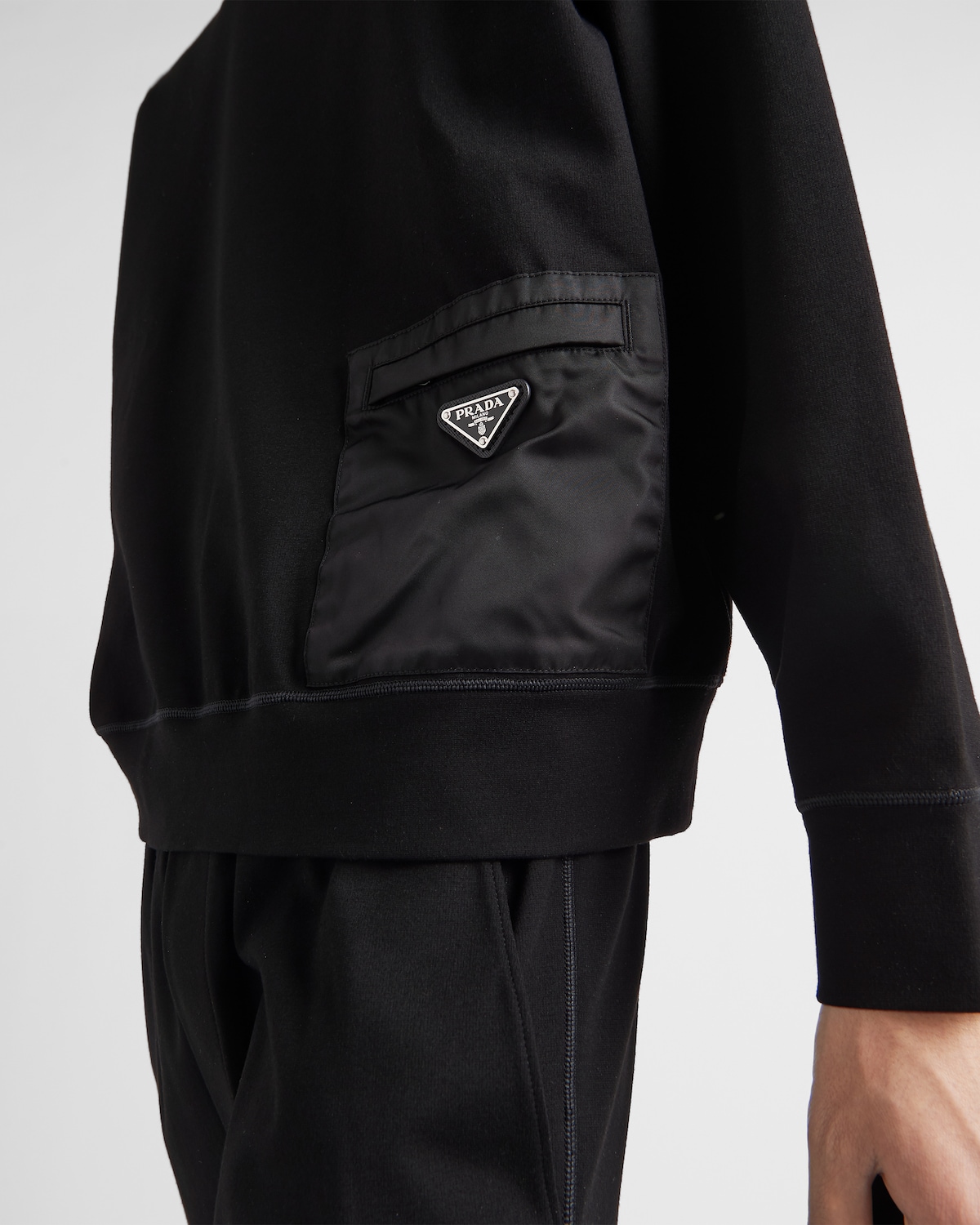 Black/black Technical Fabric Sweatshirt | PRADA