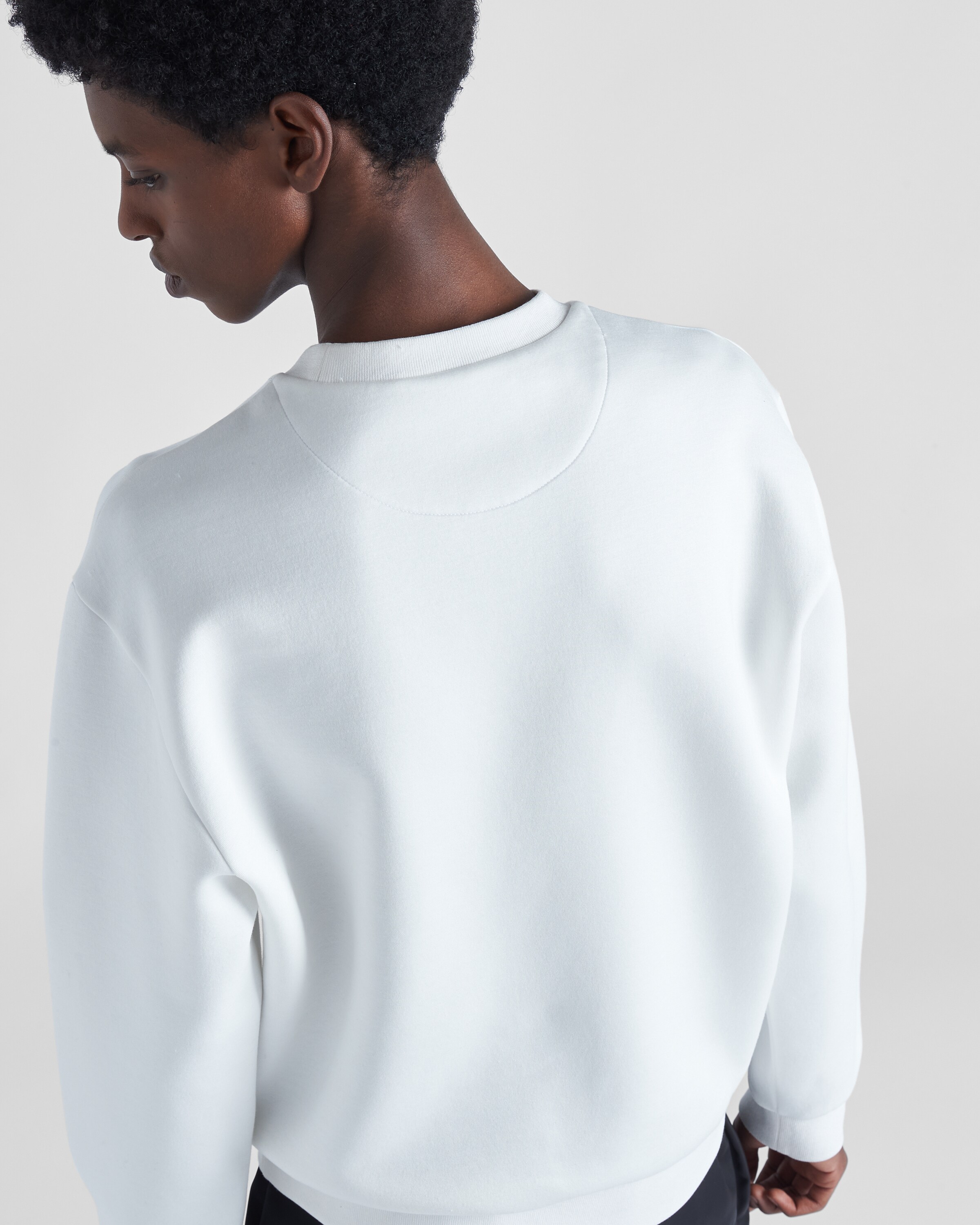 White Technical cotton sweatshirt | Prada