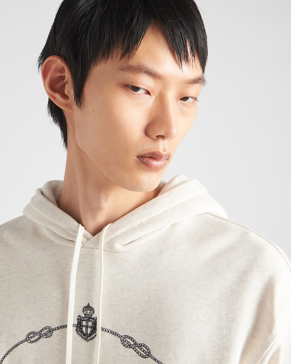 Natural Cotton Fleece Hoodie | PRADA