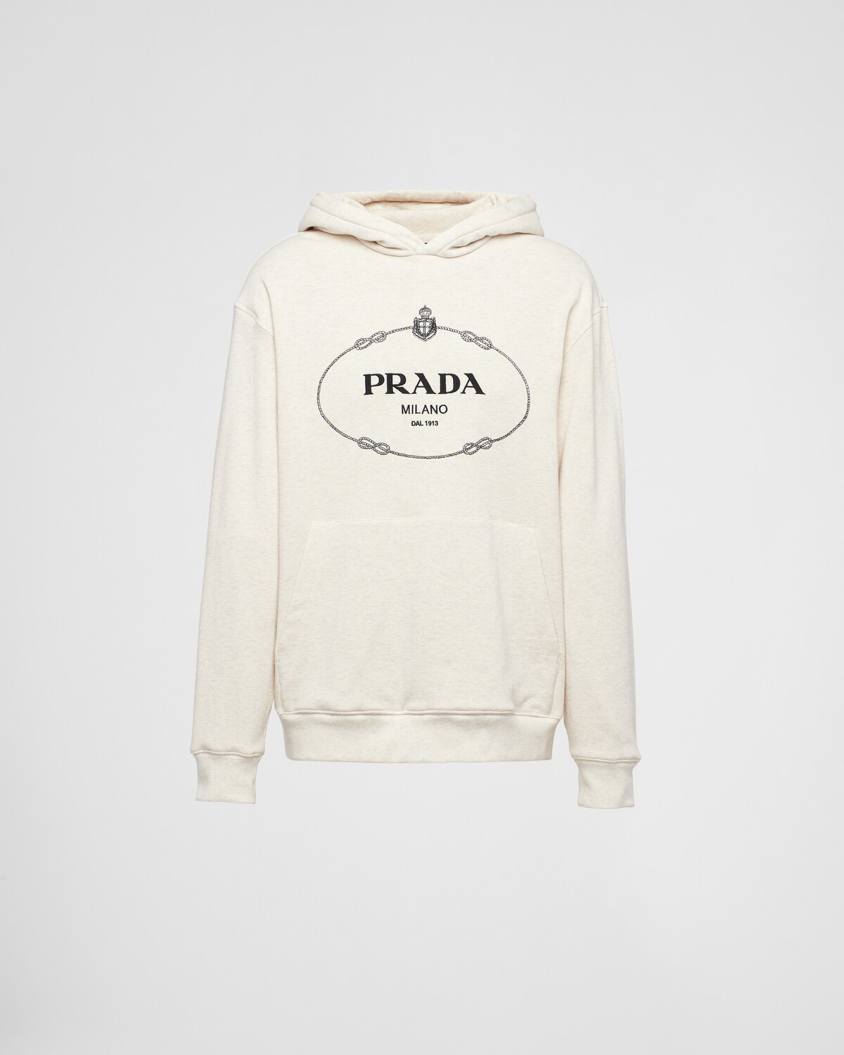 Natural Cotton Fleece Hoodie | PRADA