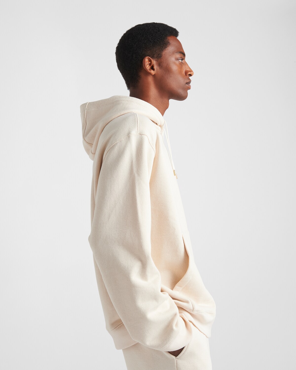 Natural Cotton Fleece Hoodie | PRADA