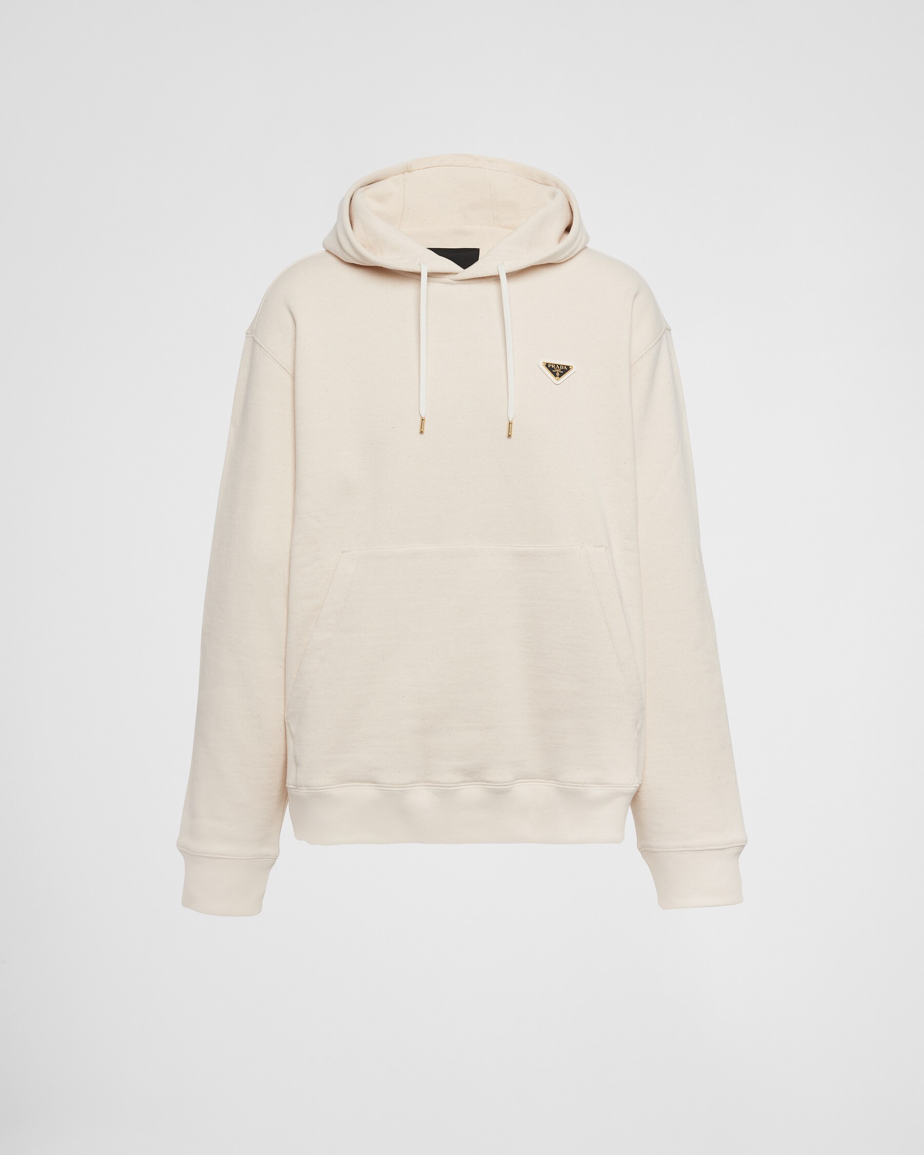 Natural Cotton Fleece Hoodie | PRADA
