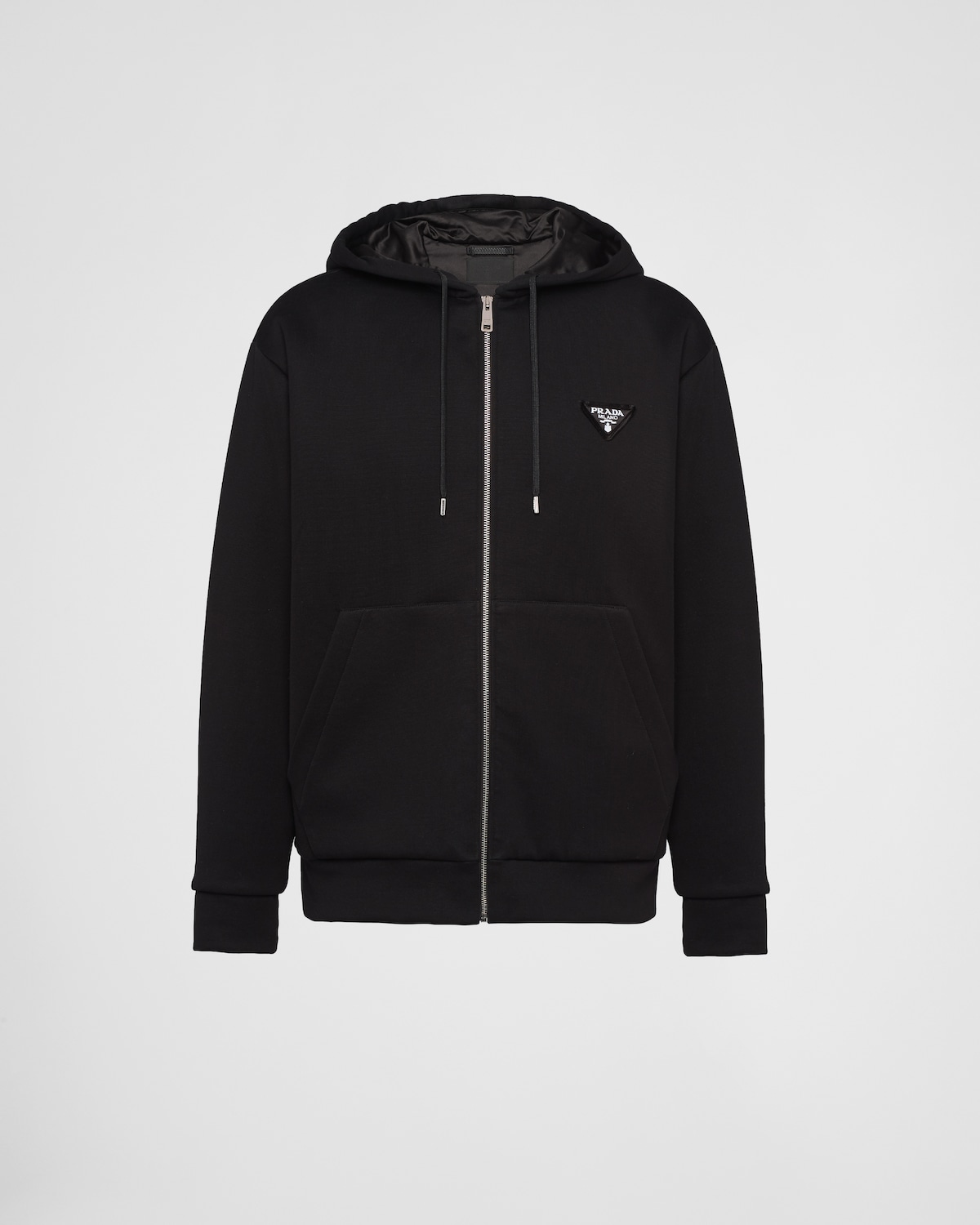 Black Cotton Fleece Hoodie | PRADA