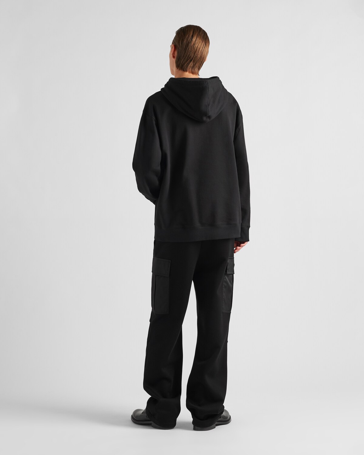 Black Cotton Fleece Hoodie | PRADA