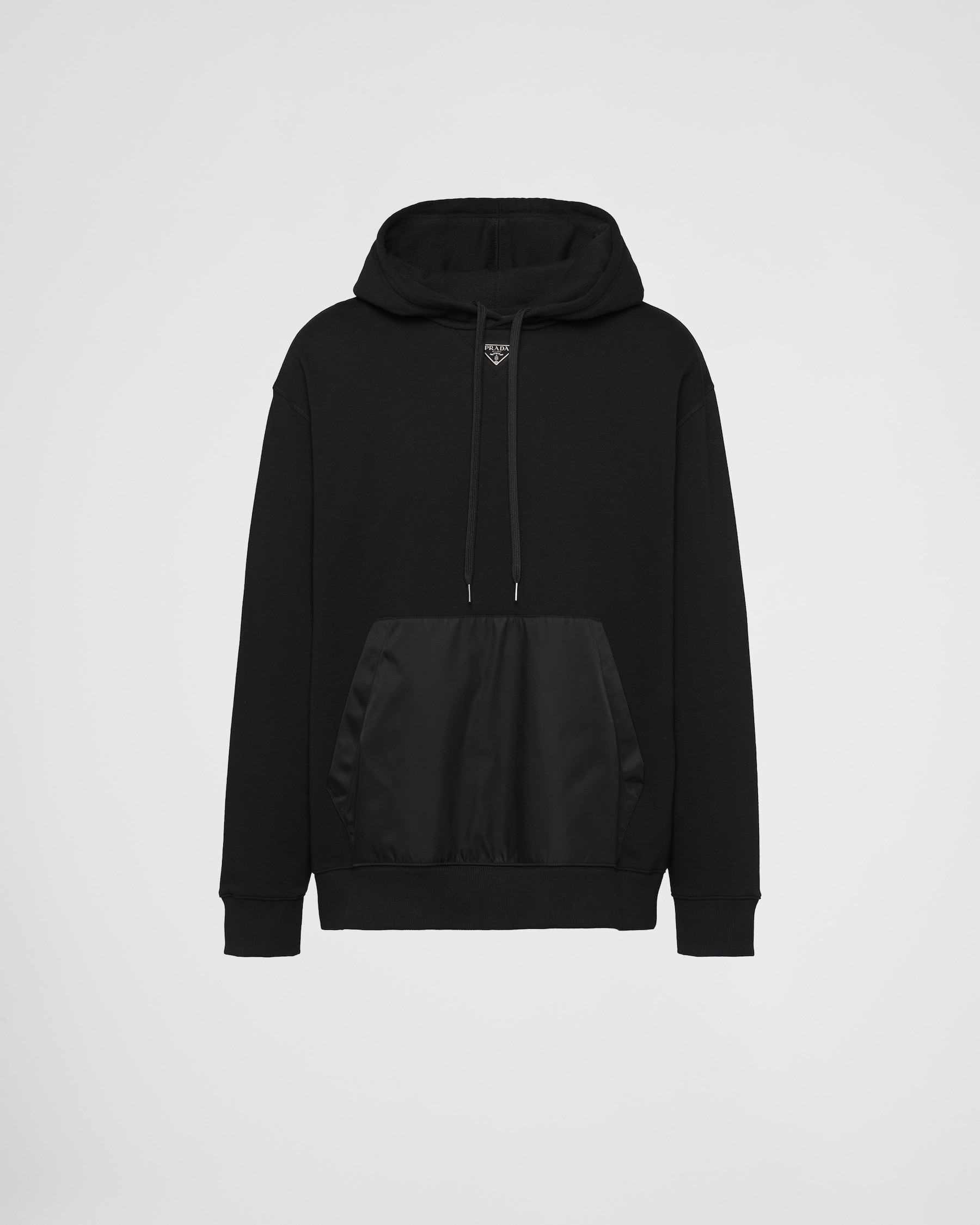 Black Cotton Fleece Hoodie | PRADA