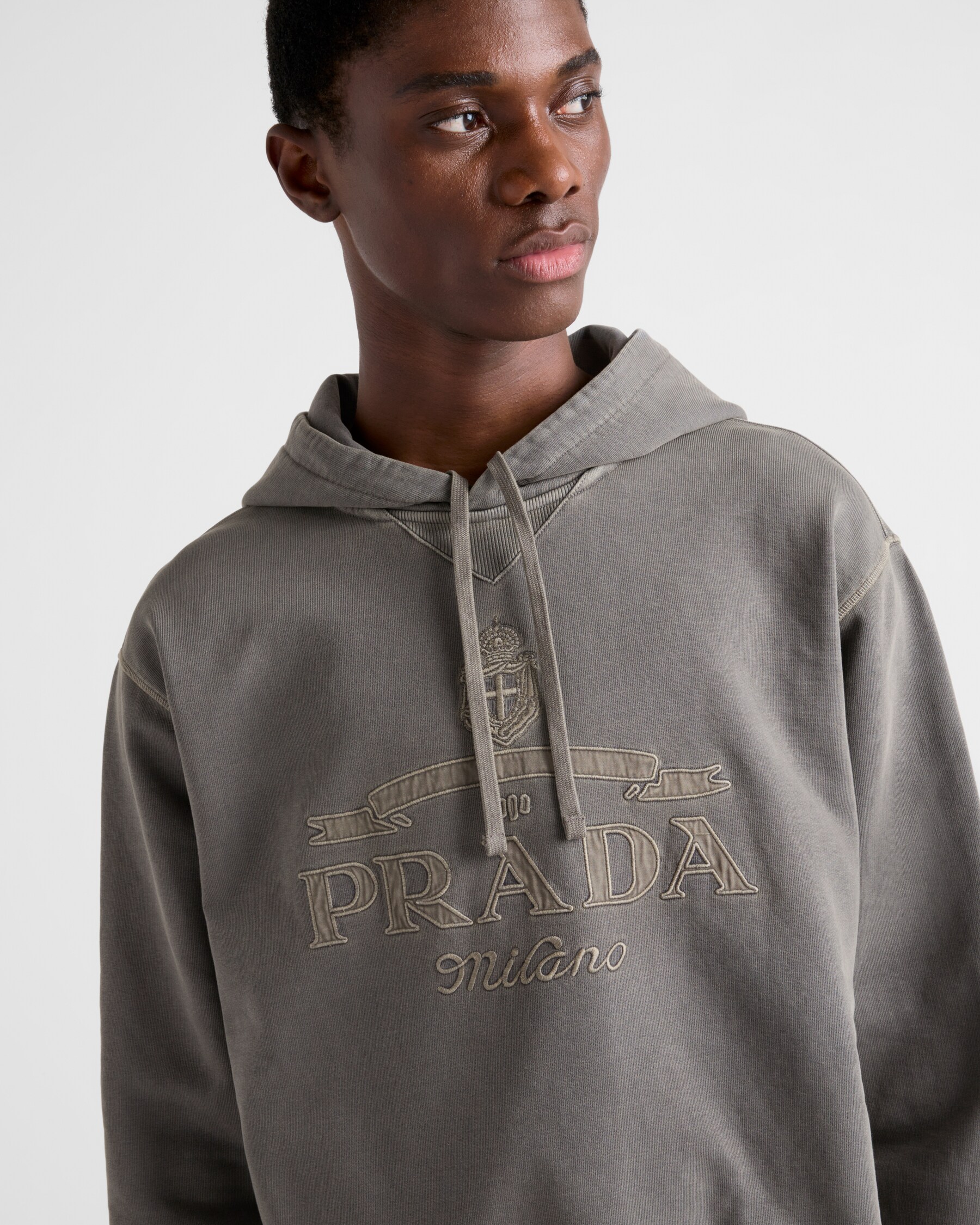 Iron Gray Cotton Sweatshirt | PRADA