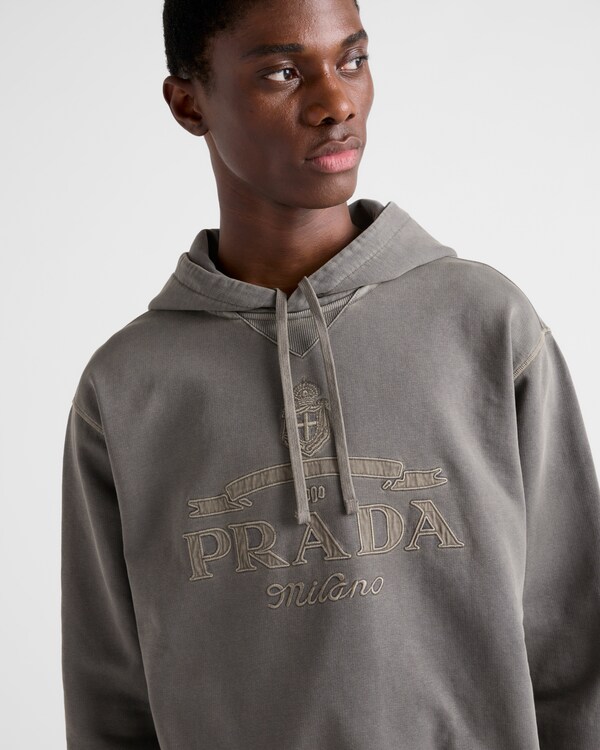 Iron Gray Cotton Sweatshirt | PRADA