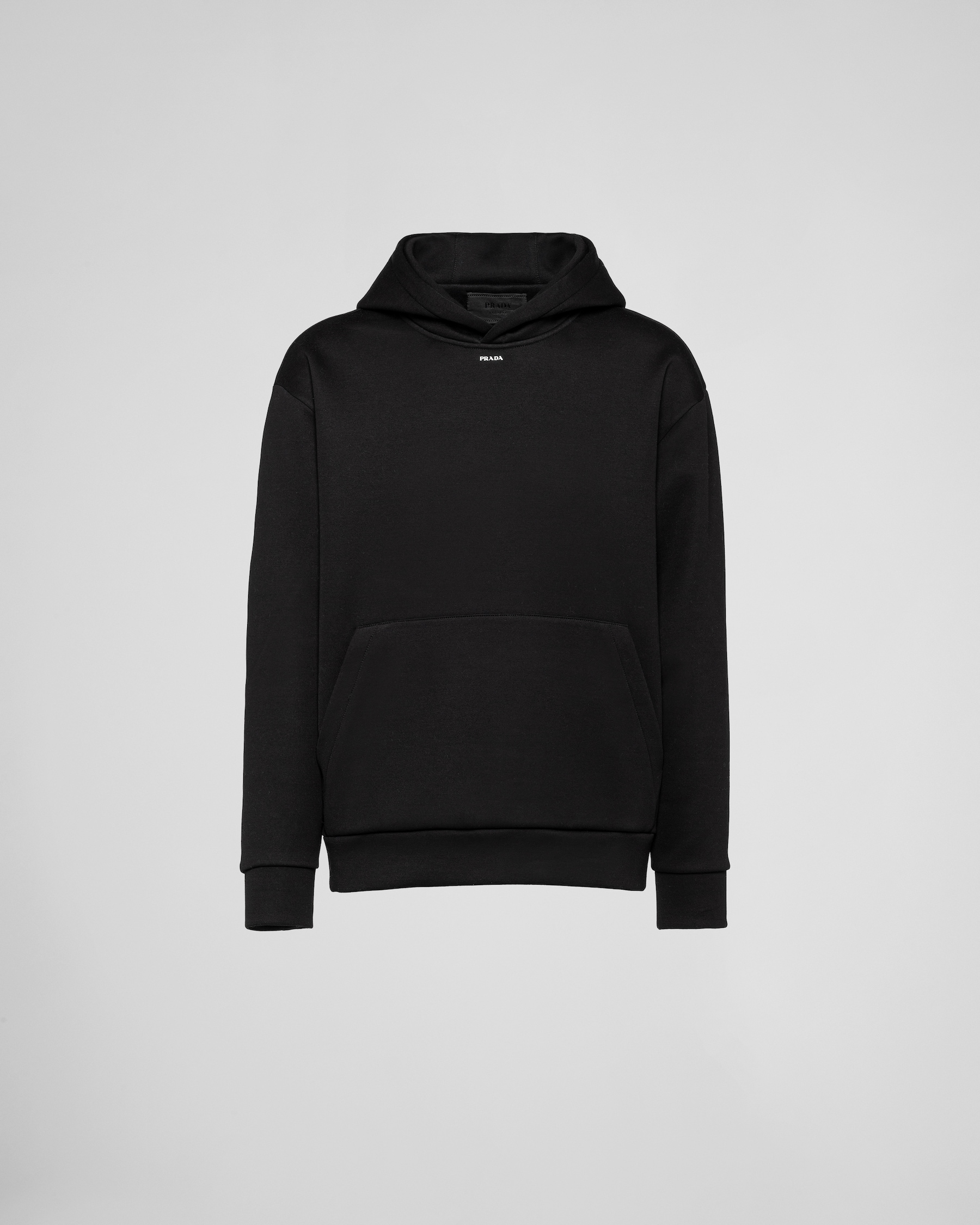 Black Technical Cotton Hoodie | PRADA