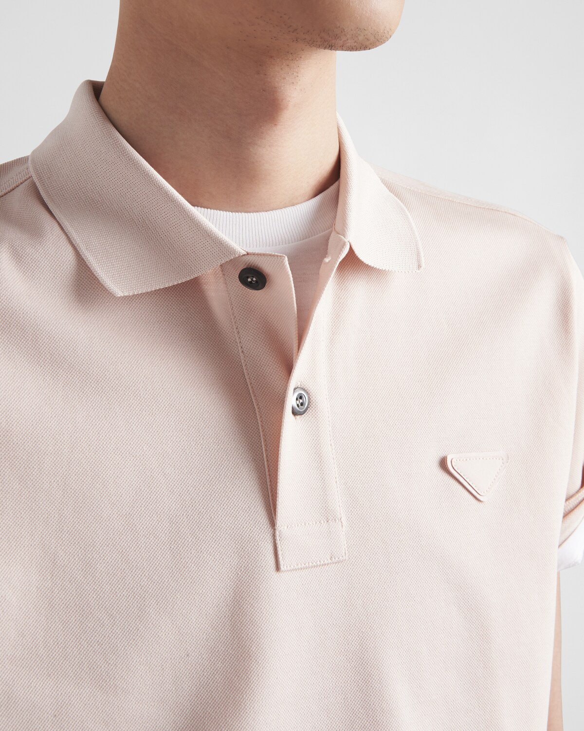 Peach Piqué Polo Shirt | PRADA