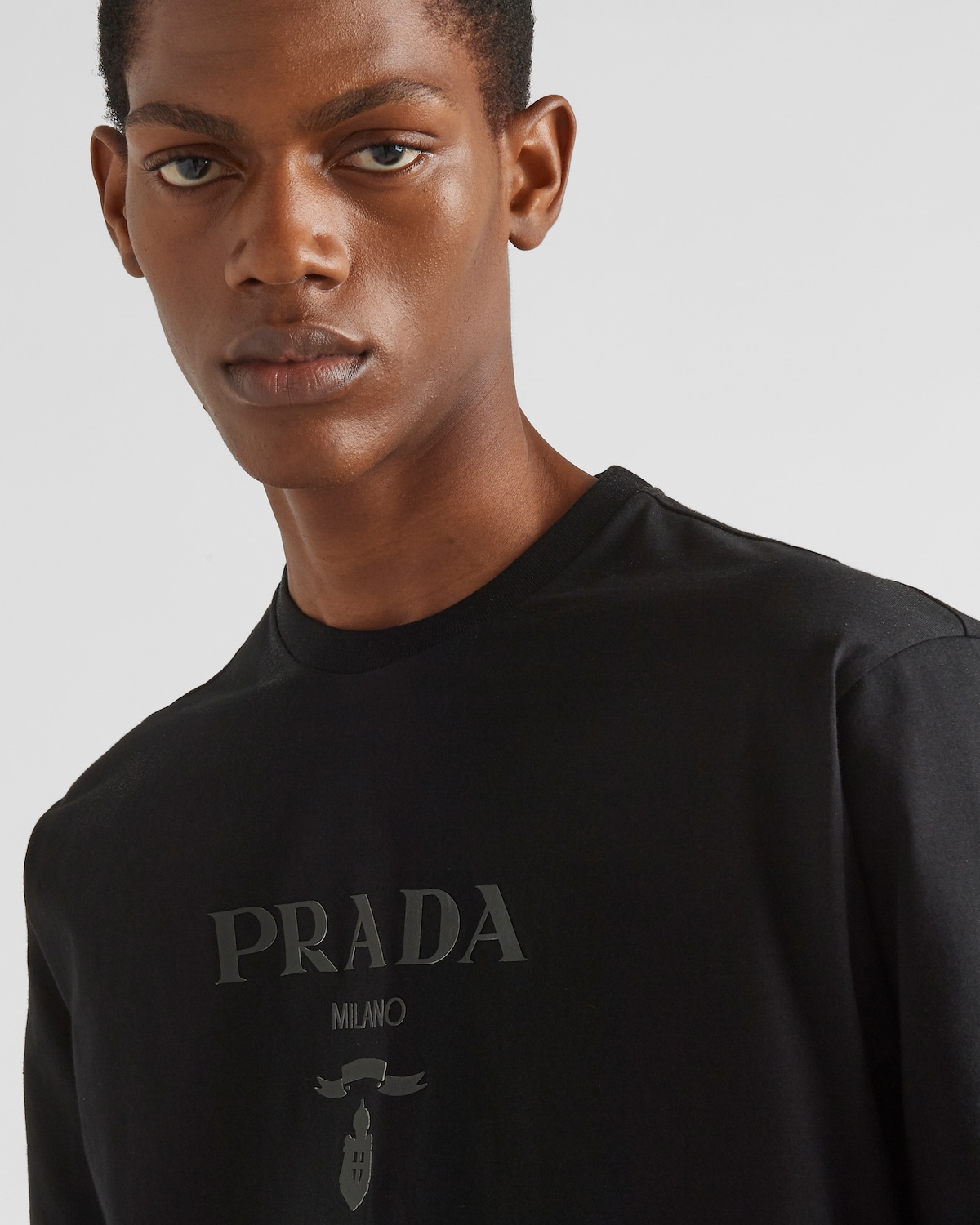 Black Cotton T-shirt | PRADA