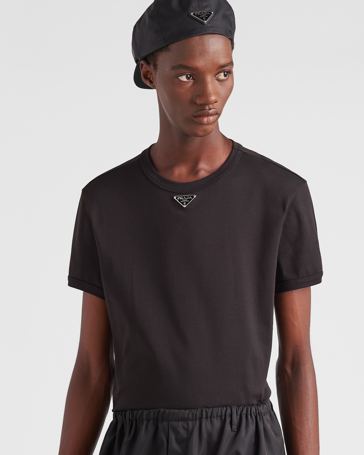 Black Cotton T-shirt | PRADA