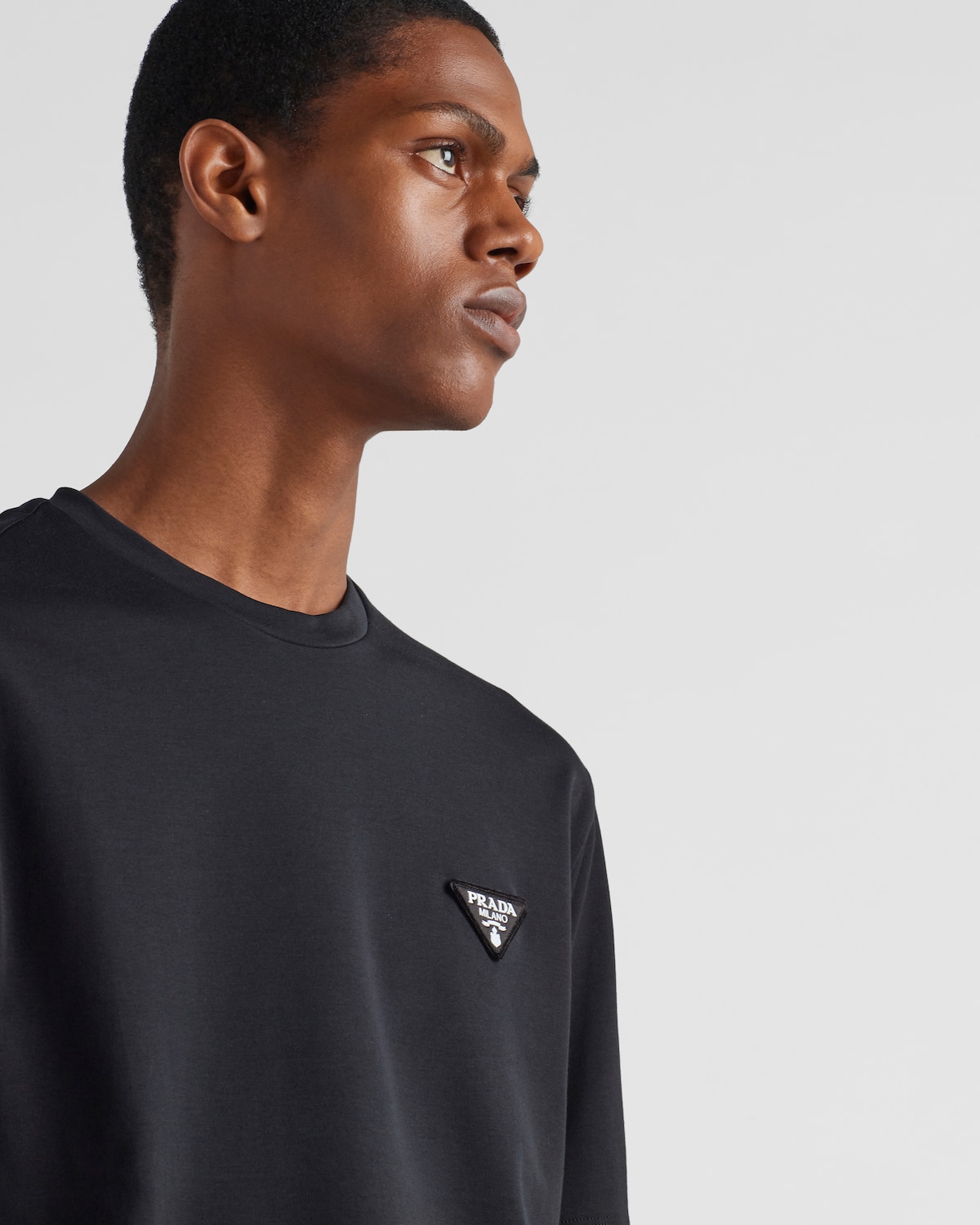 T-shirt En Coton Noir | PRADA