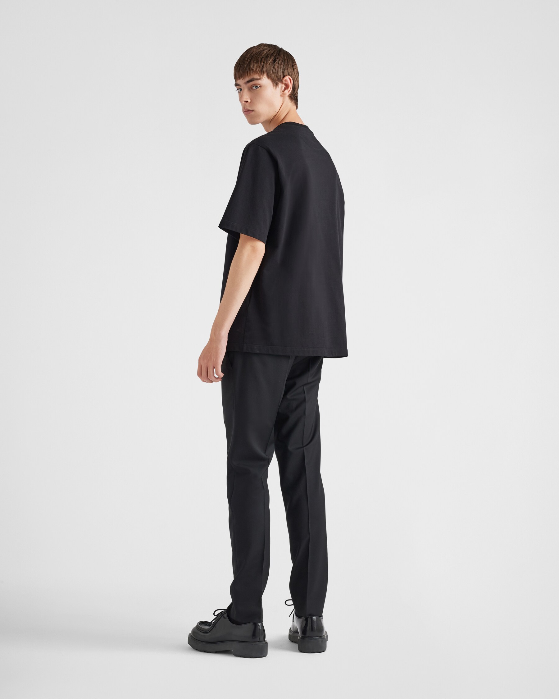 黑色 Oversize 棉质T恤 | PRADA