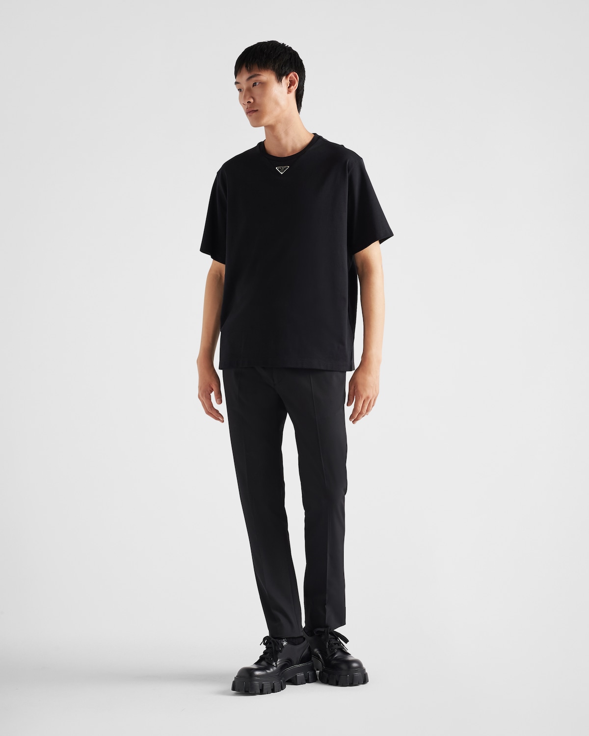 Black Cotton T-shirt | PRADA
