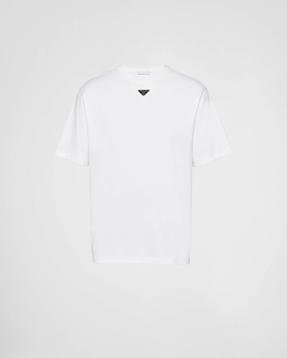 White Cotton T-shirt | PRADA