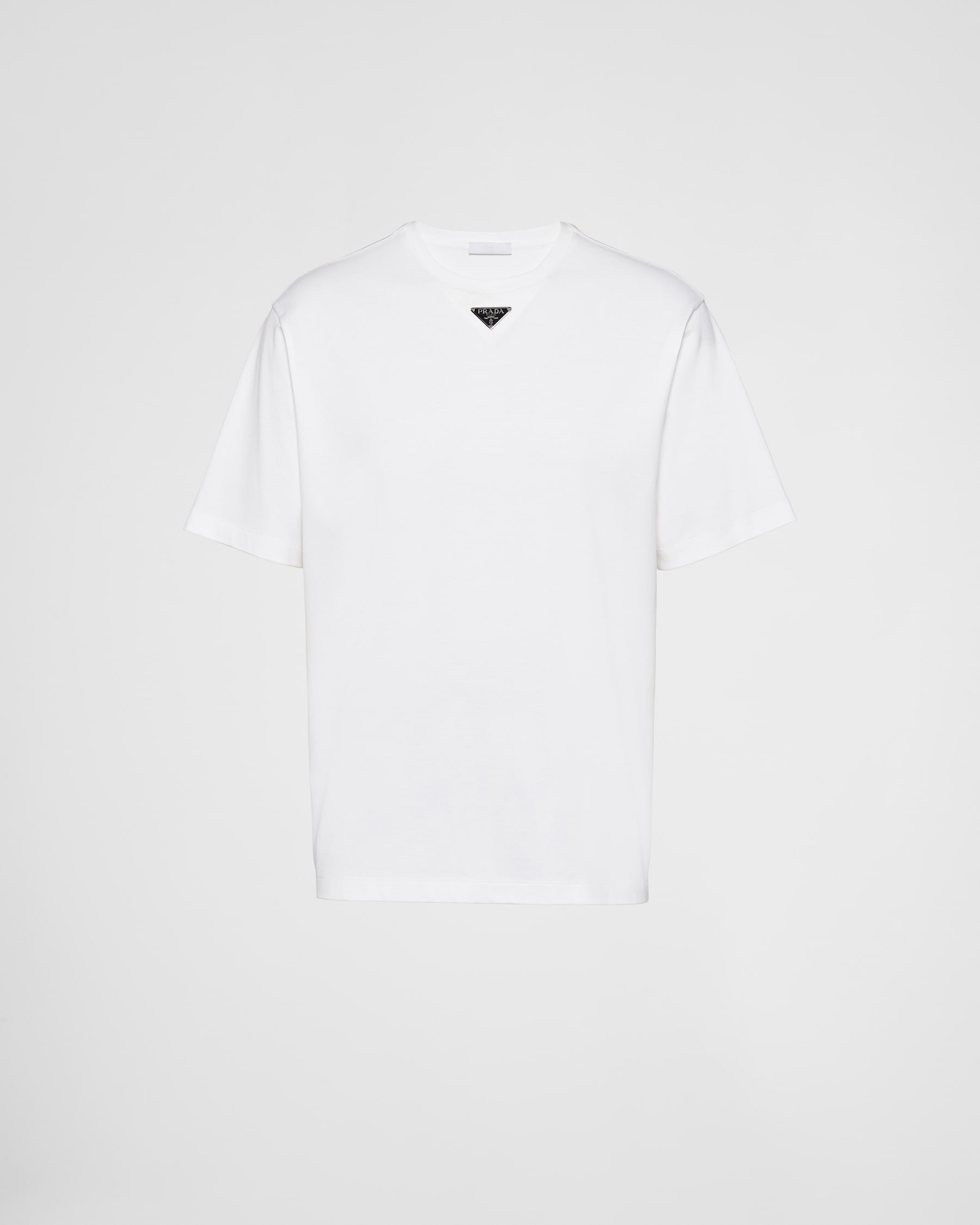 White Cotton T-shirt | PRADA