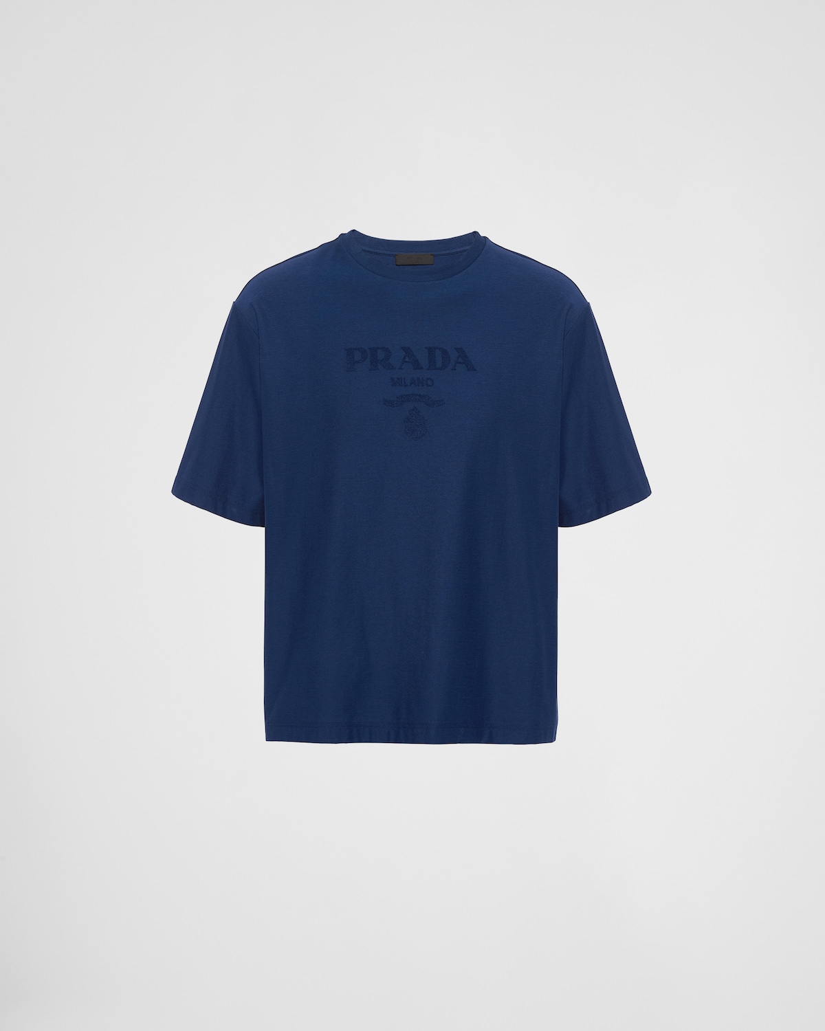 Navy Technical Cotton T-shirt | PRADA