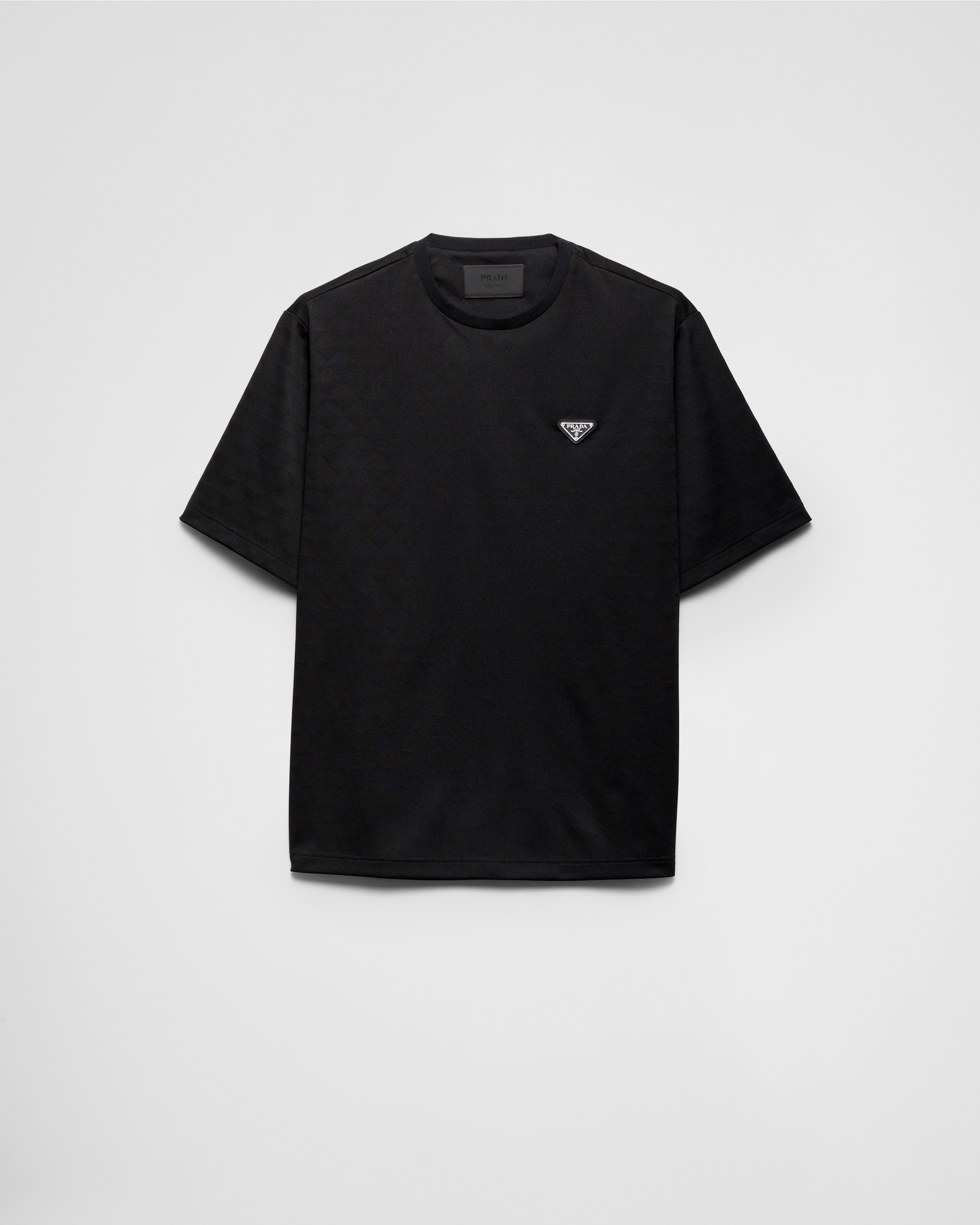 黑色 平纹针织T恤 | PRADA