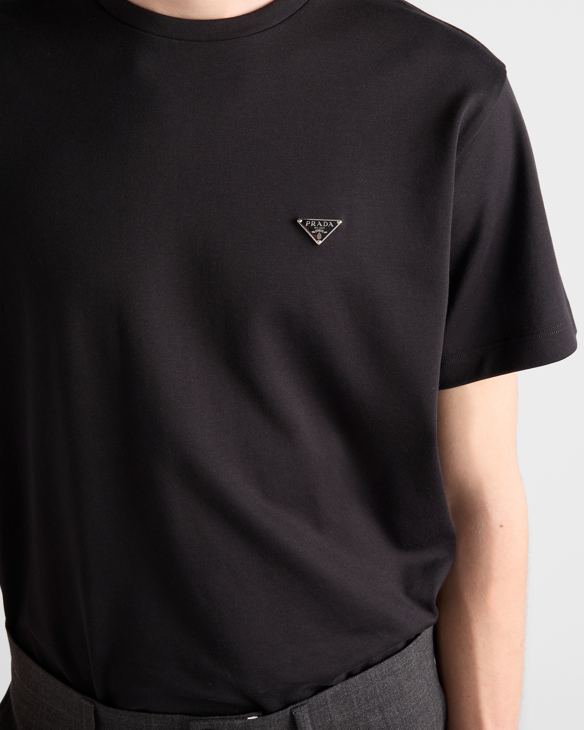 Black Cotton T-shirt | PRADA