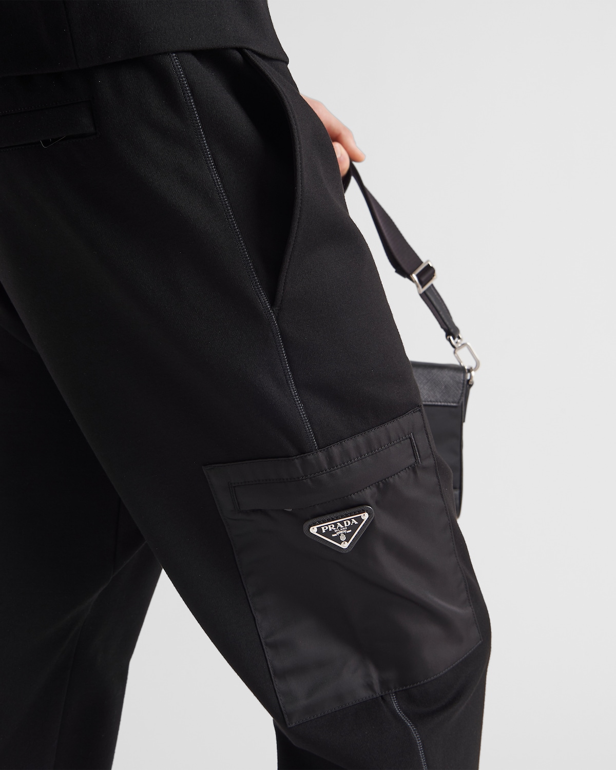 Black/black Technical Fleece Pants | PRADA